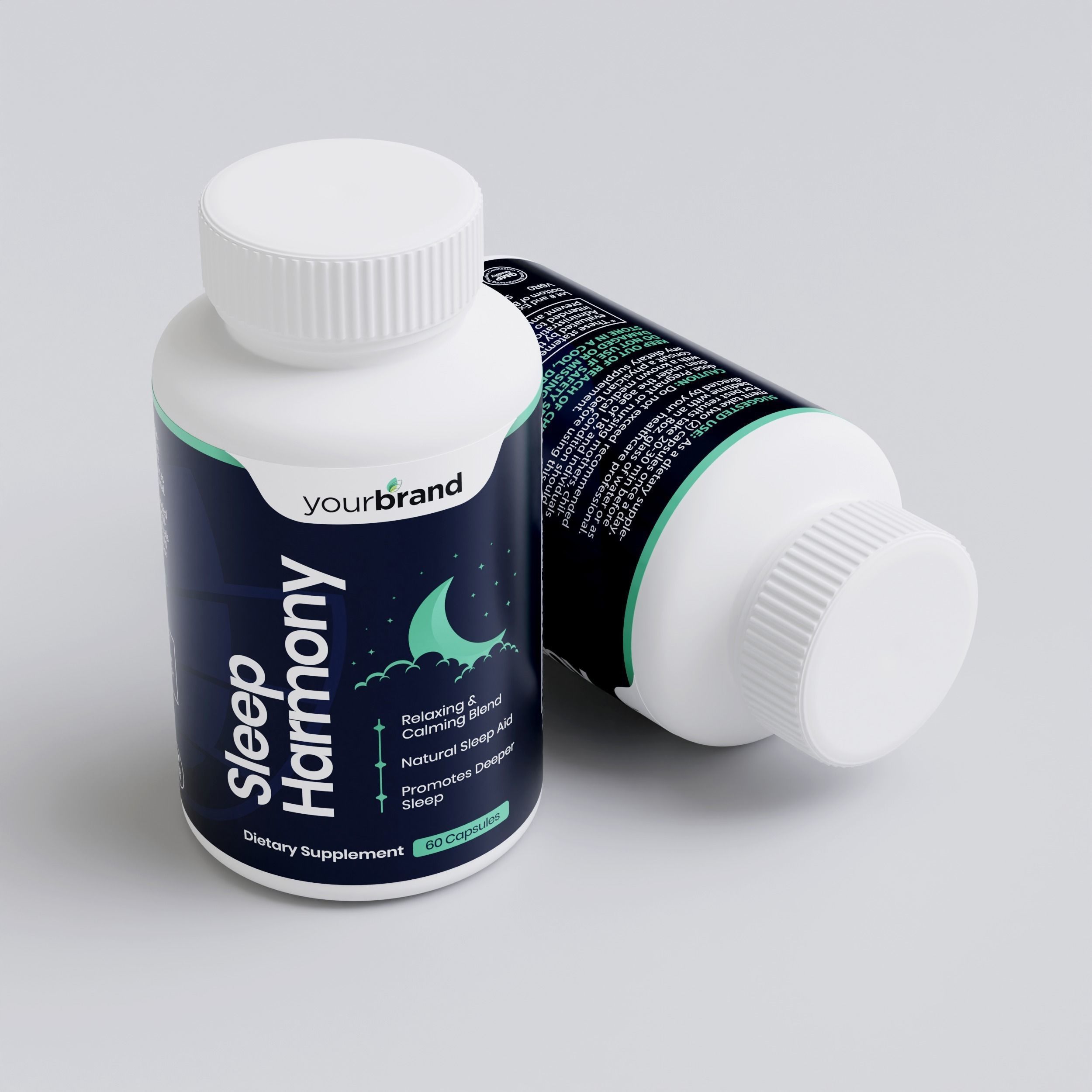 Dietary Supplement Bottle Packaging with Label Design 3D model | CGTrader