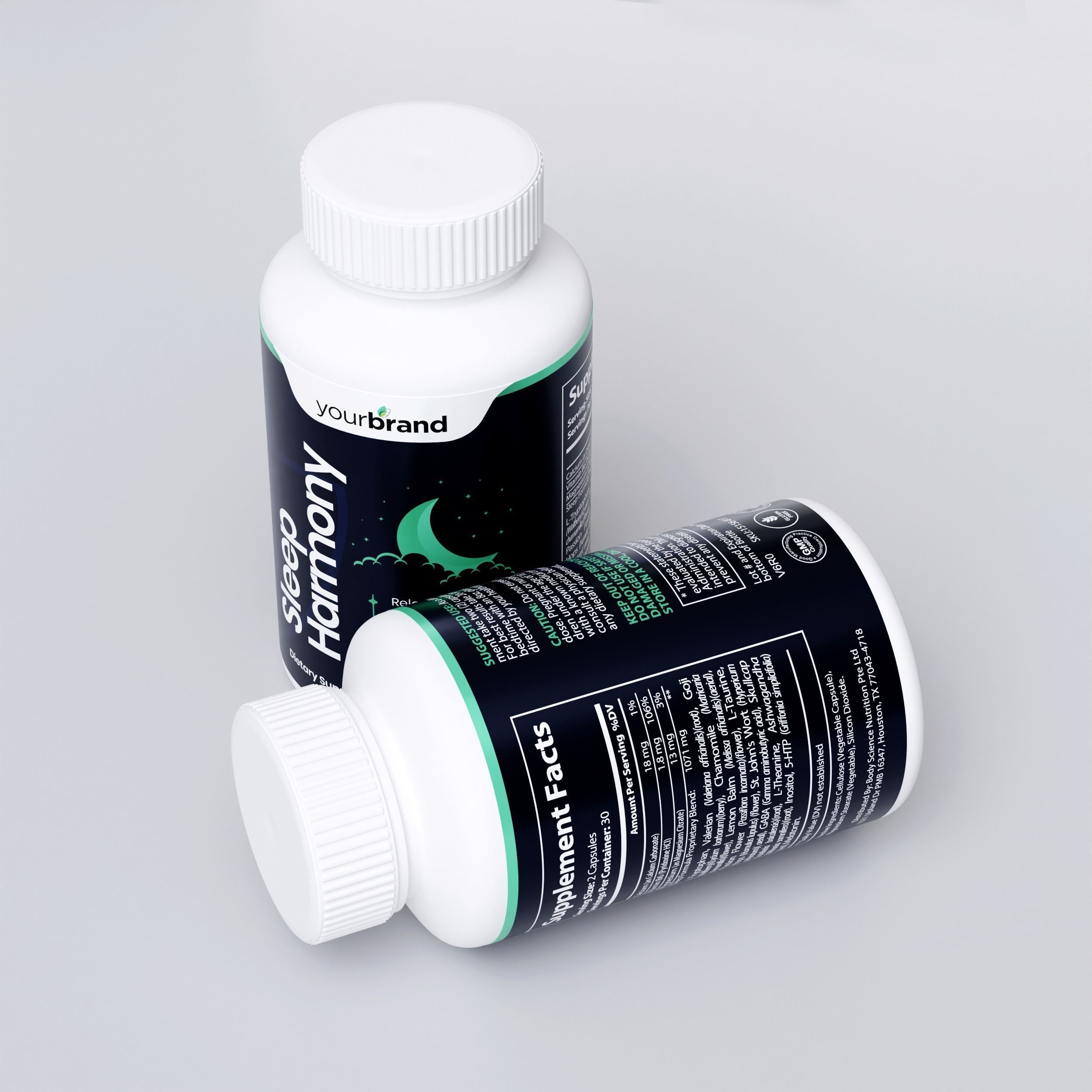 Dietary Supplement Bottle Packaging with Label Design 3D model | CGTrader