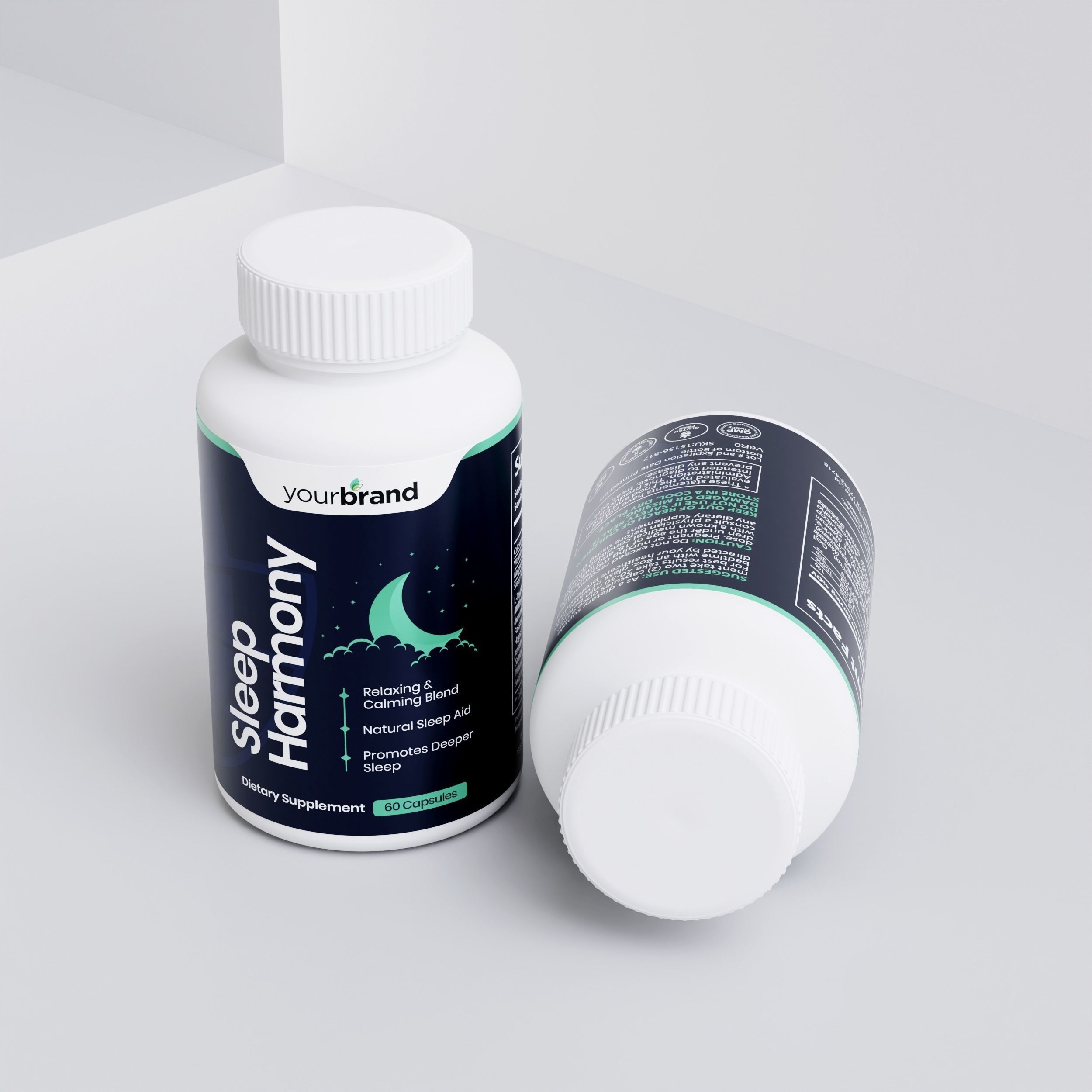 Dietary Supplement Bottle Packaging with Label Design 3D model | CGTrader
