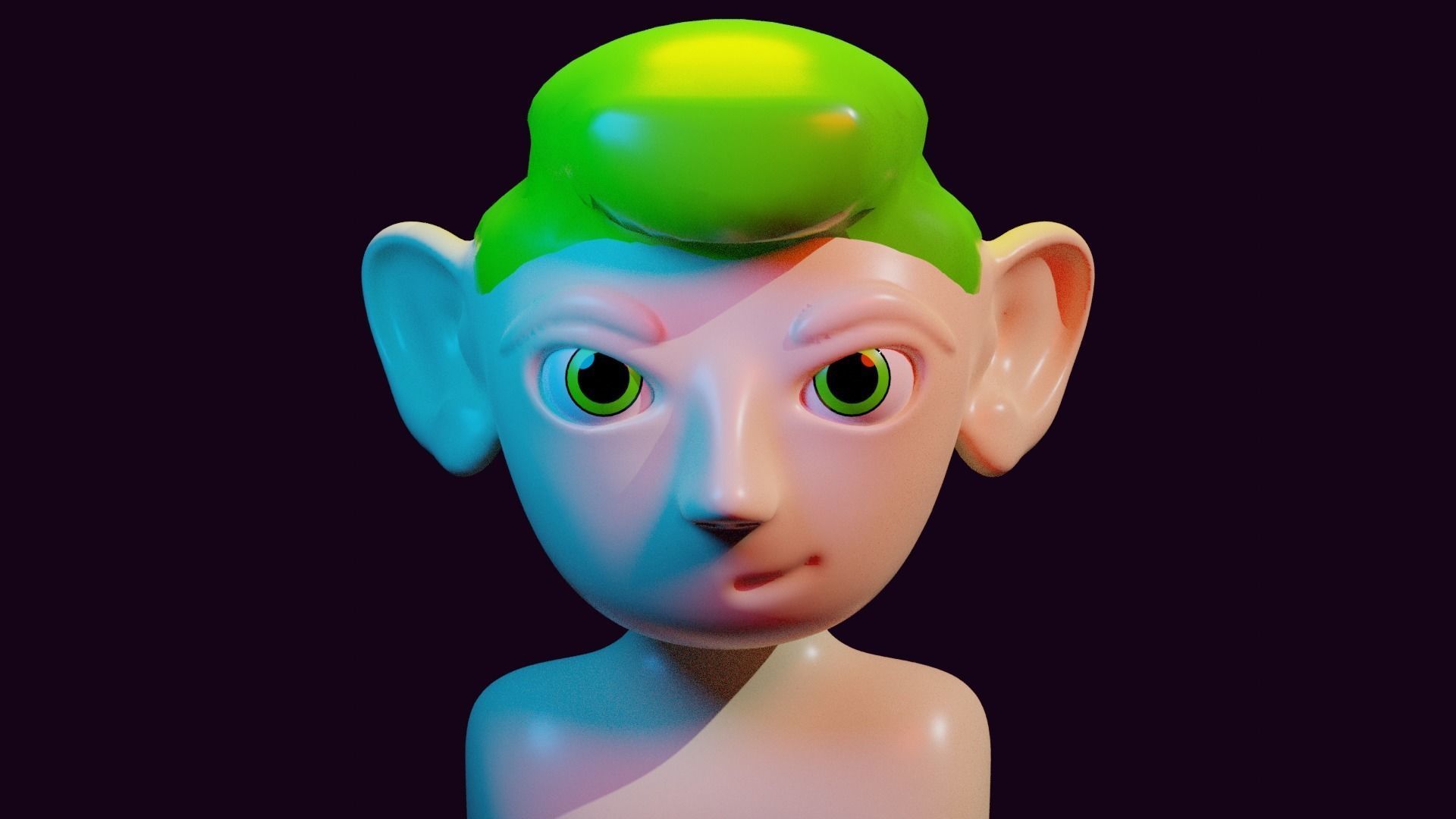 Cartoon Kid Face free 3D model | CGTrader