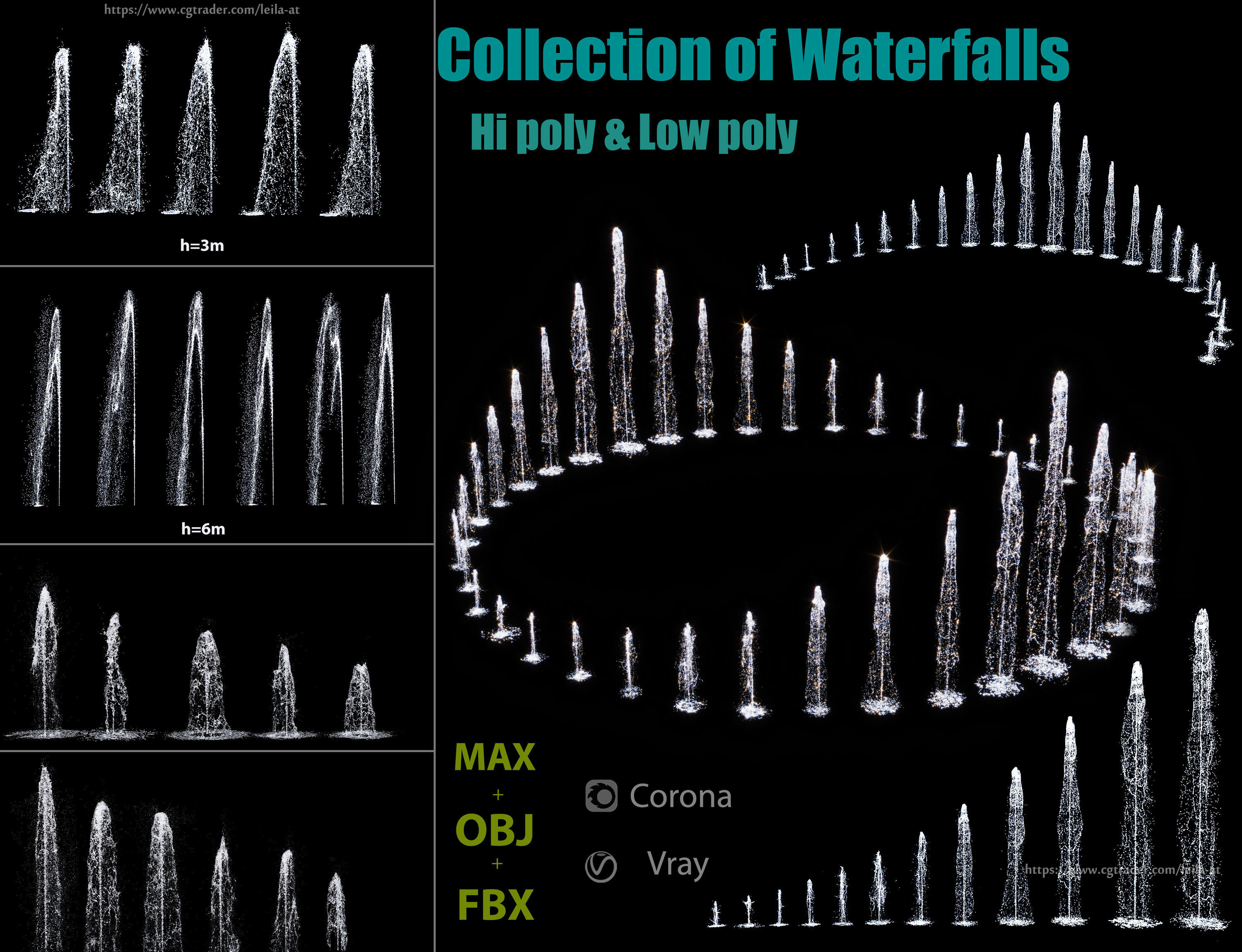 BIG Collection of Fountains - Low poly and hi Poly 3D model | CGTrader