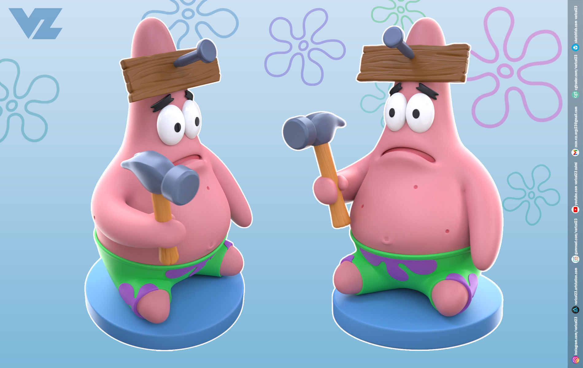 Patrick Star - SpongeBob SquarePants 3D model 3D printable | CGTrader