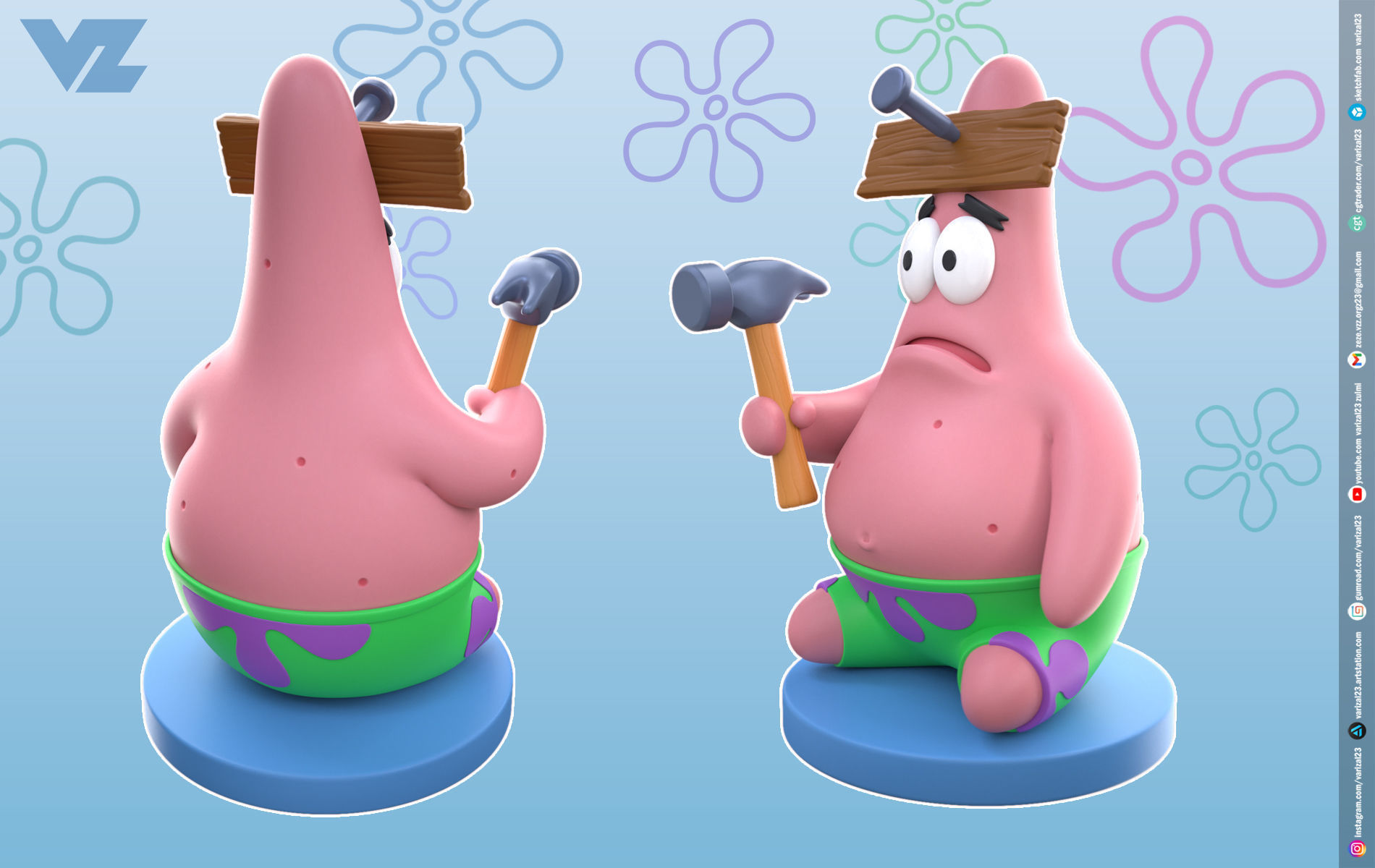 Patrick Star - SpongeBob SquarePants 3D model 3D printable | CGTrader