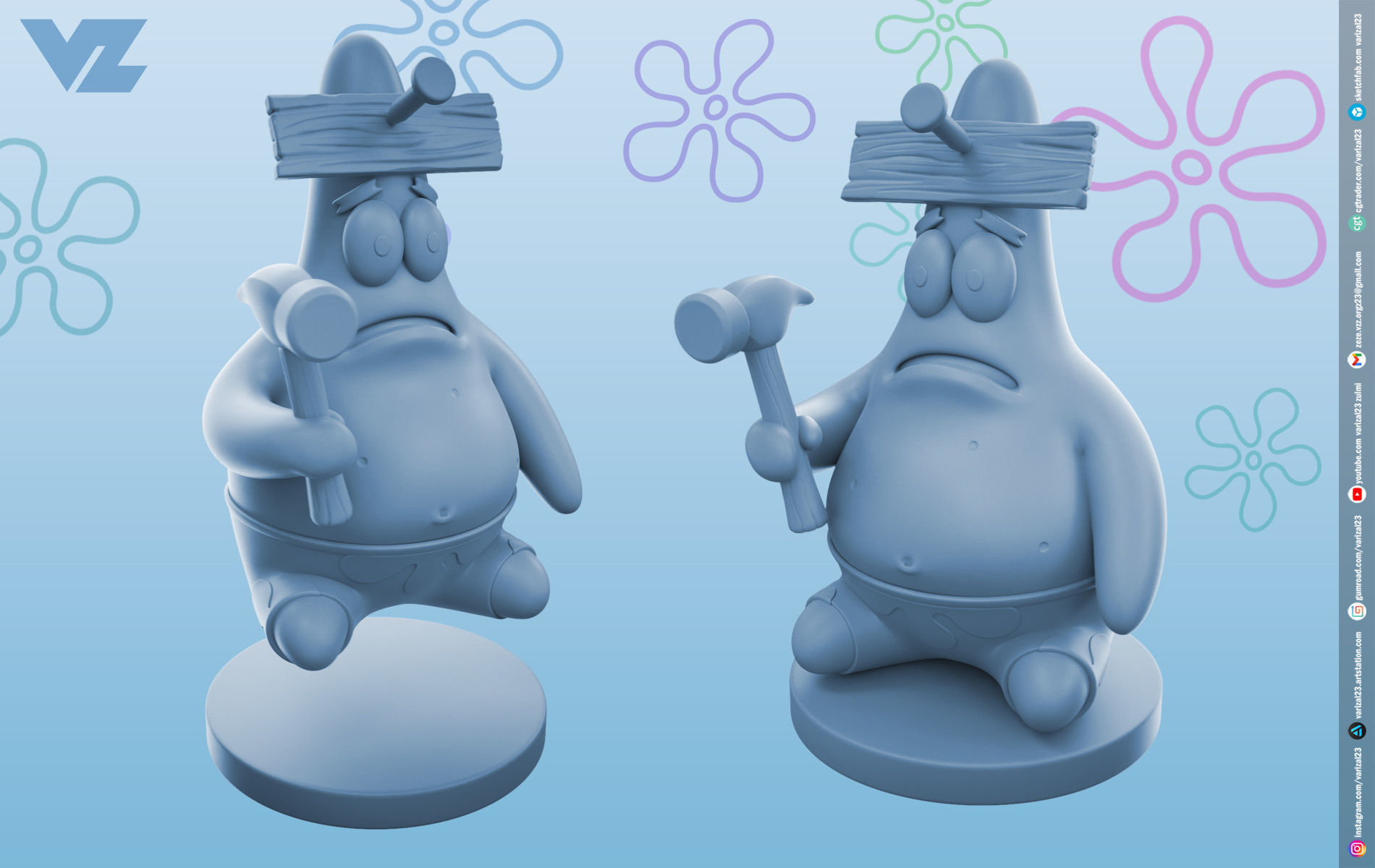 Patrick Star - SpongeBob SquarePants 3D model 3D printable | CGTrader