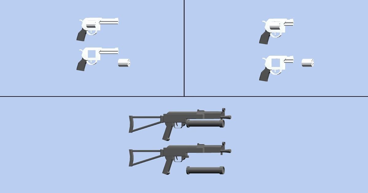 3D model Lowpoly Guns Pack - Lowpoly Weapons - Lowpoly Cartoon Guns VR ...