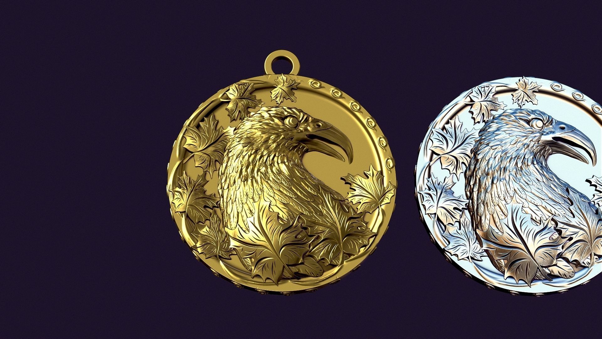 CROW MEDALLION 3D model 3D printable | CGTrader