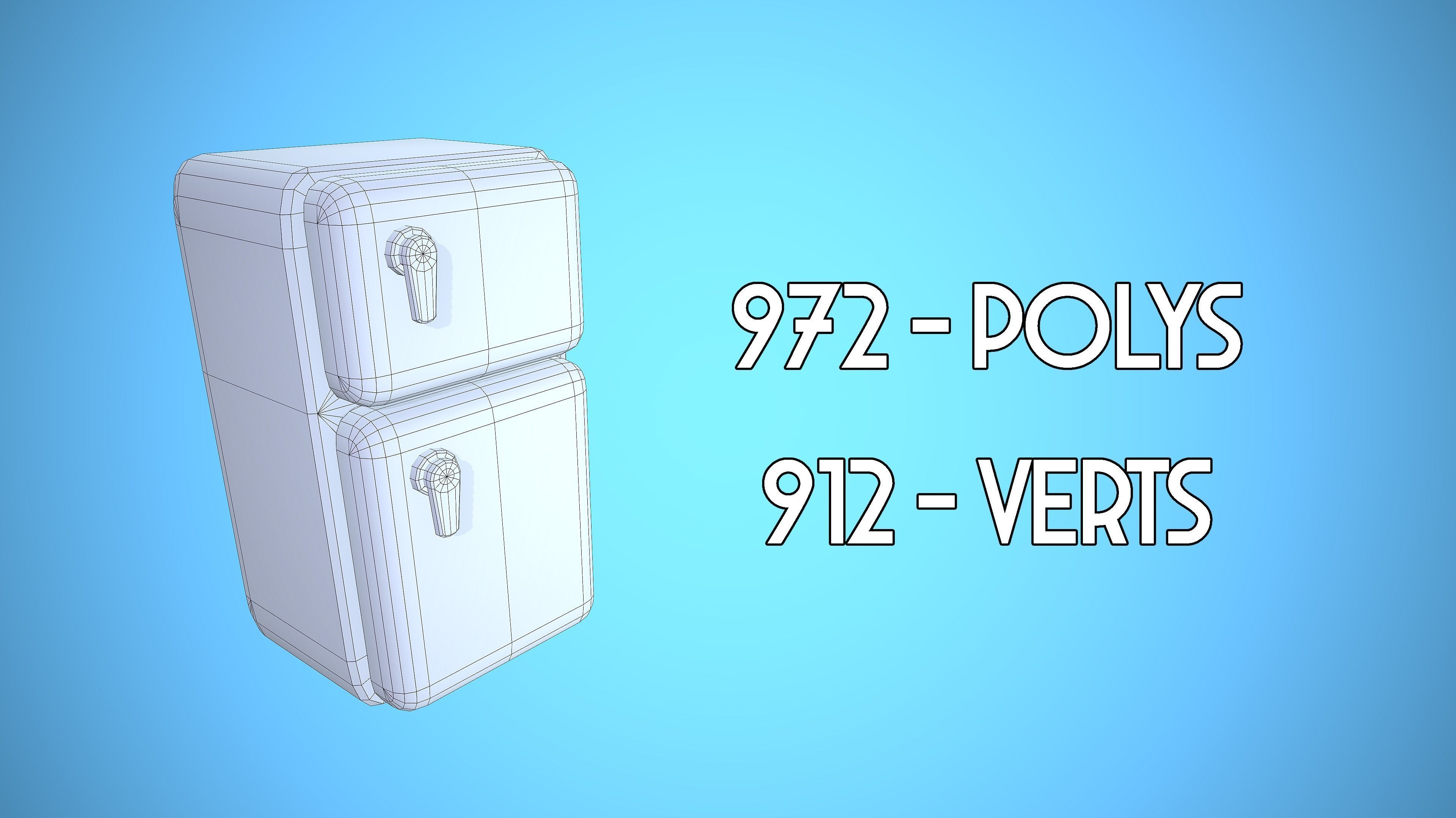 3D model FRIDGE CARTOON STYLIZED KITCHEN OPEN VR / AR / low-poly | CGTrader