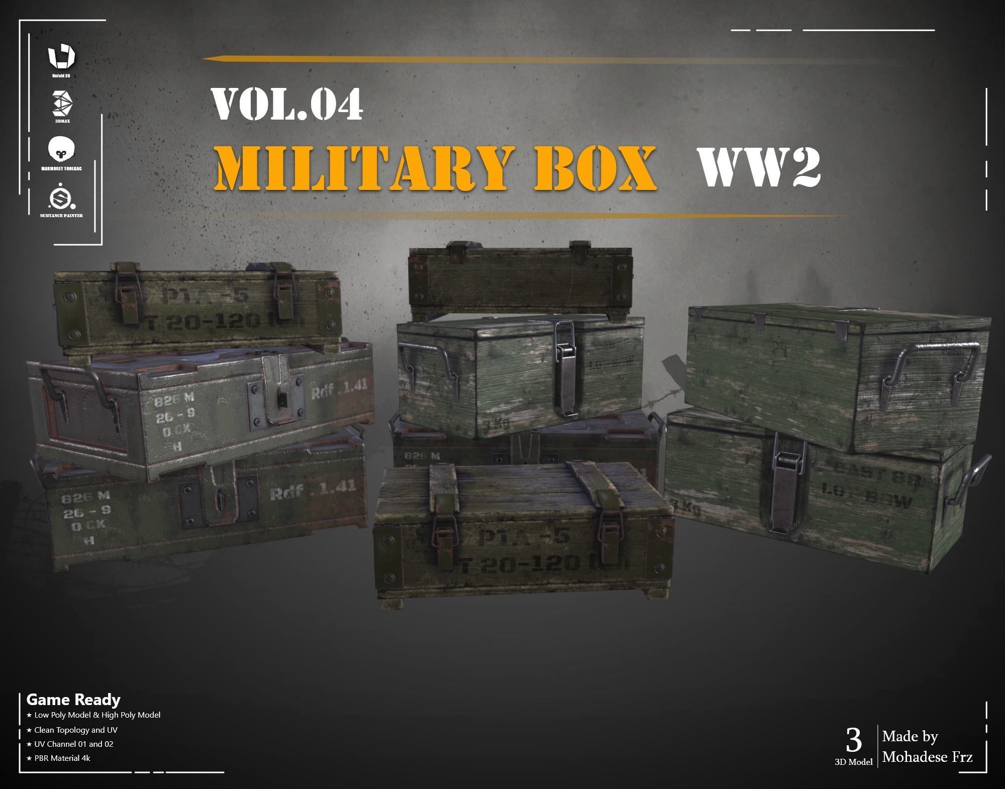 3D model Military Box WW2 - VOL04 Game Ready VR / AR / low-poly | CGTrader