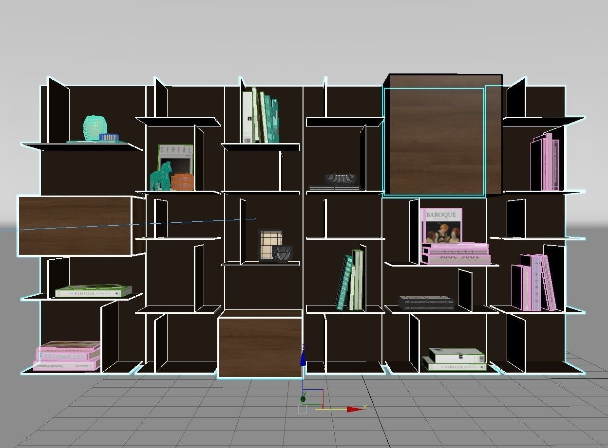 Modern minimalist Bookcase 3D model | CGTrader