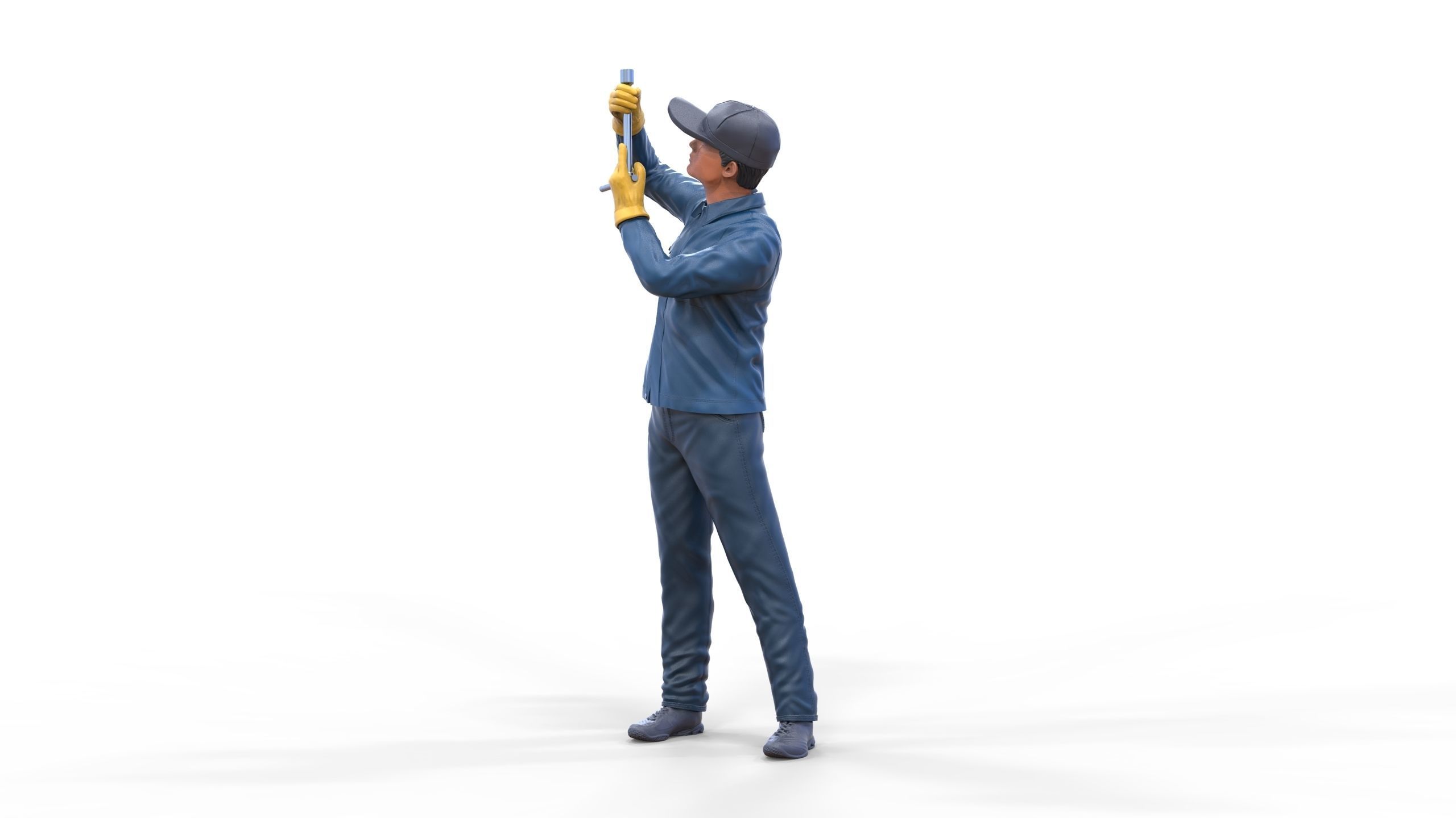 N1 Mechanic Crew working under a car or construction worker 3D model 3D ...
