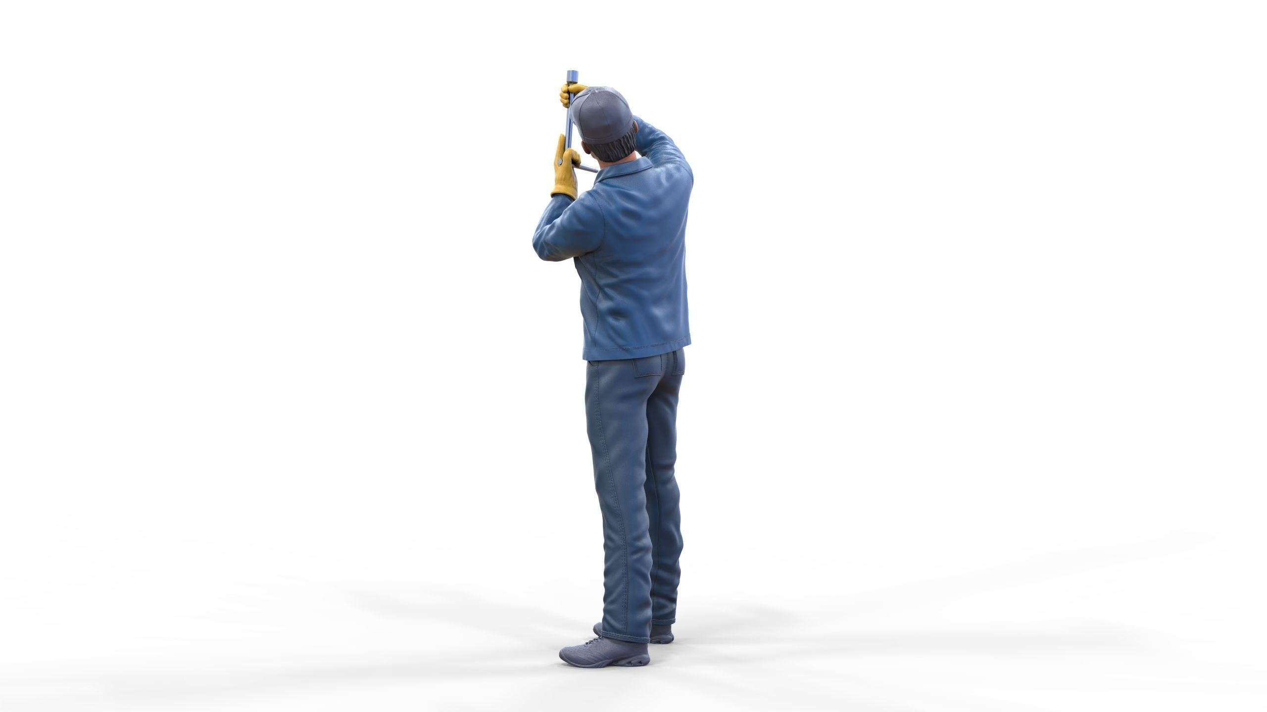 N1 Mechanic Crew working under a car or construction worker 3D model 3D ...