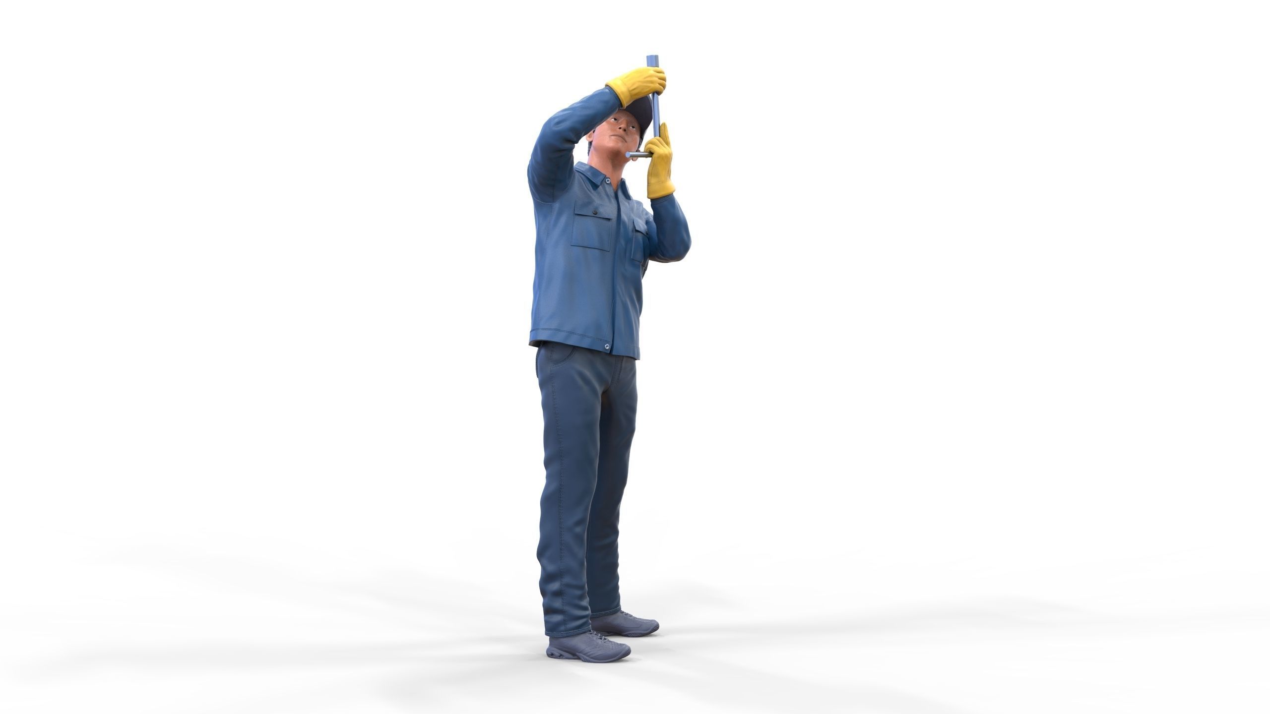 N1 Mechanic Crew working under a car or construction worker 3D model 3D ...