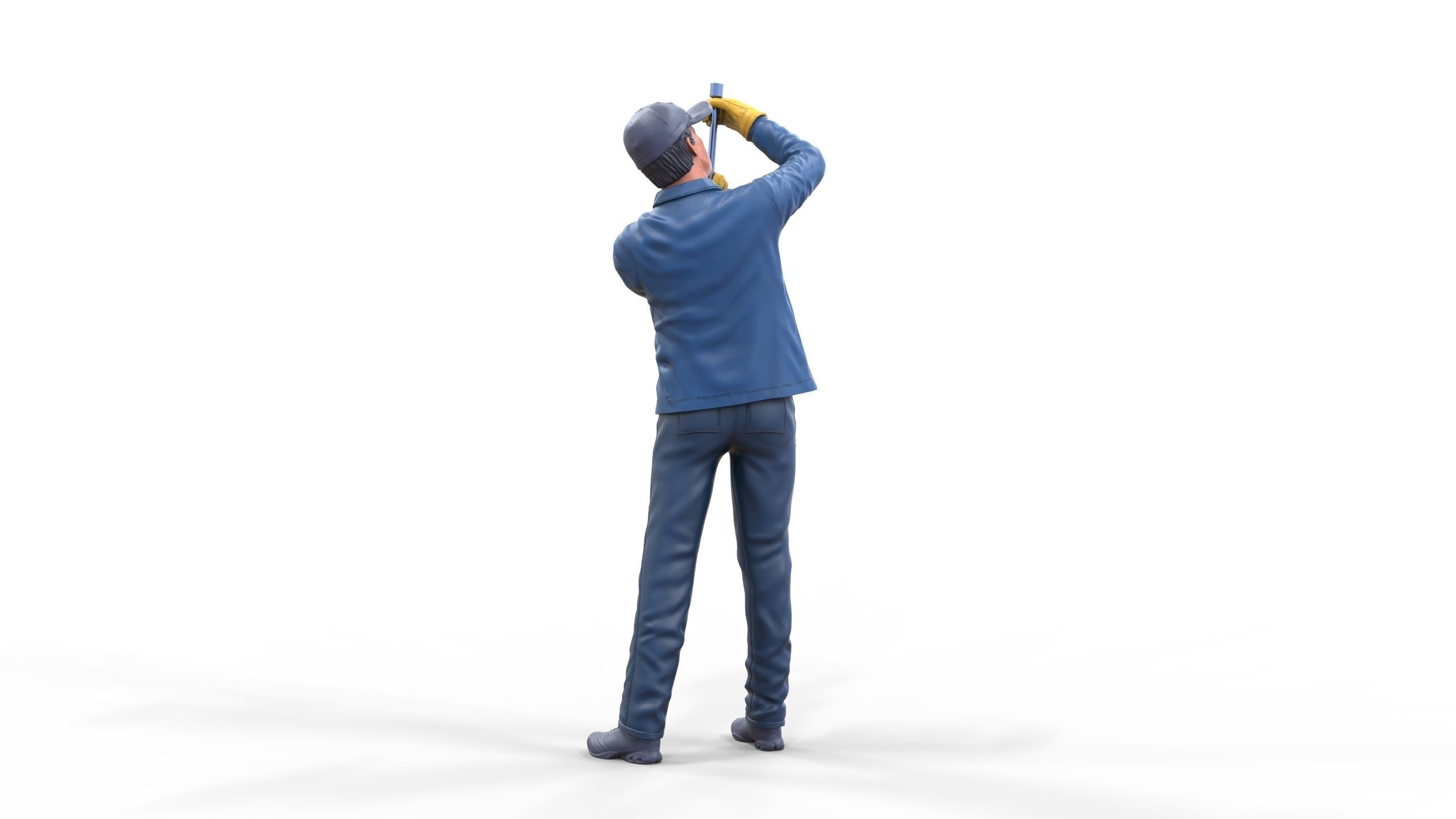 N1 Mechanic Crew working under a car or construction worker 3D model 3D ...