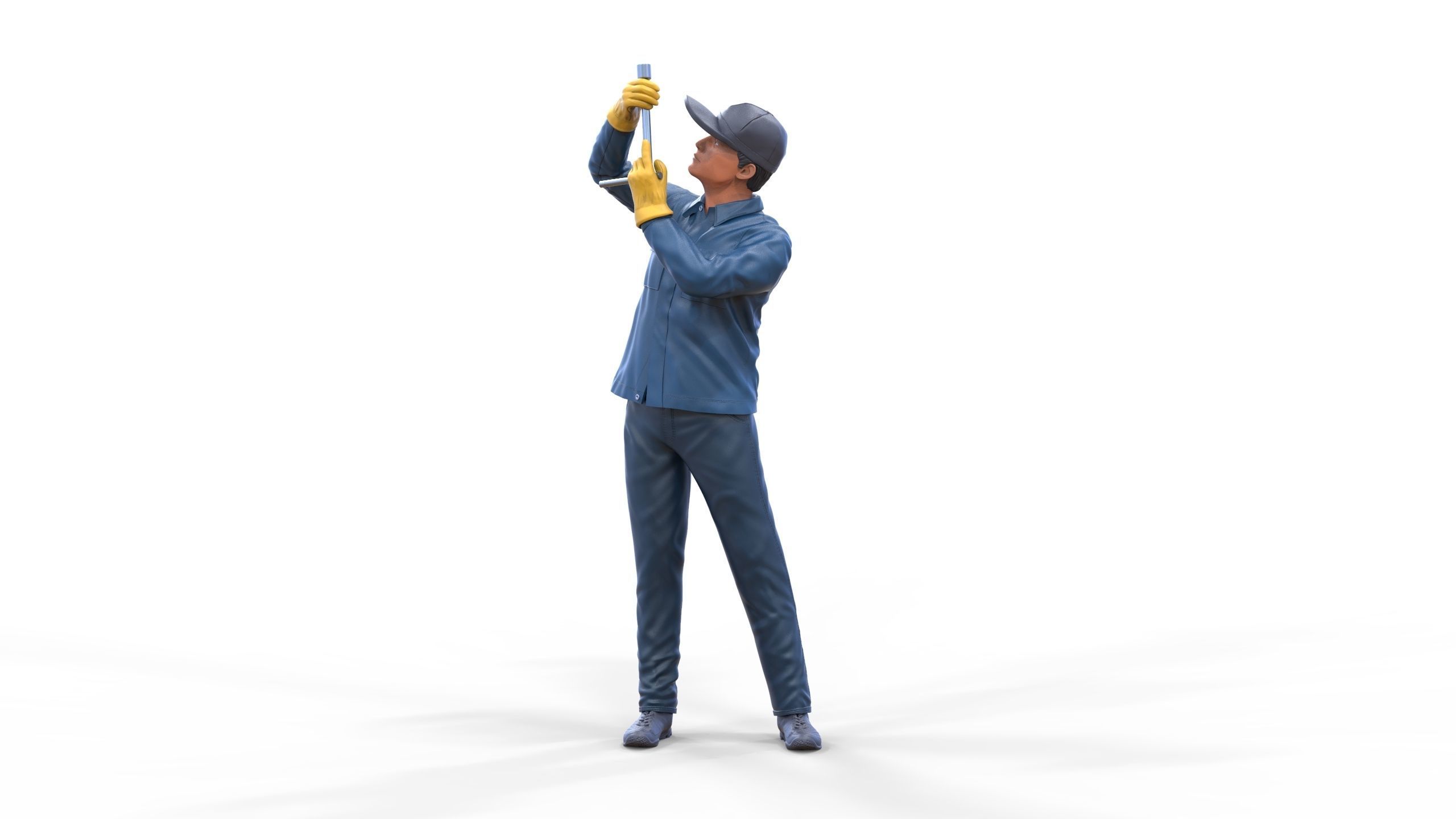 N1 Mechanic Crew working under a car or construction worker 3D model 3D ...