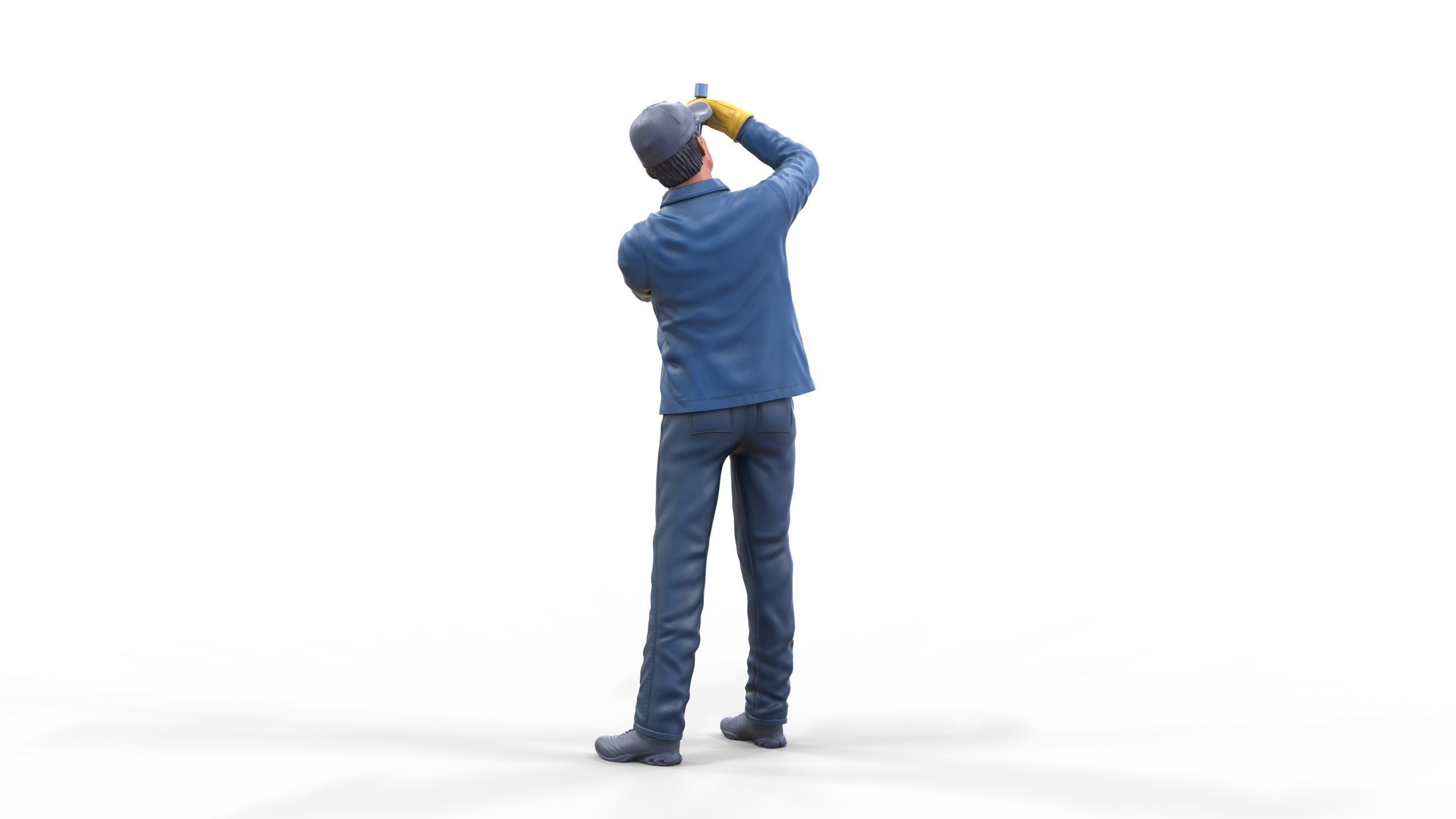 N1 Mechanic Crew working under a car or construction worker 3D model 3D ...