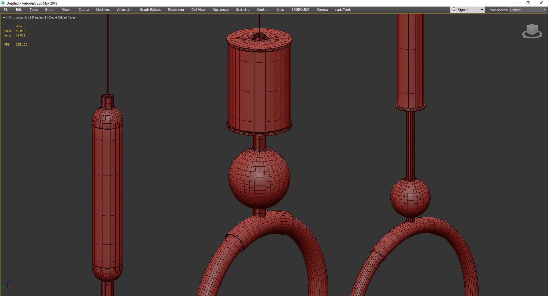 3D model JALMA three gold ring pendant lights VR / AR / low-poly | CGTrader