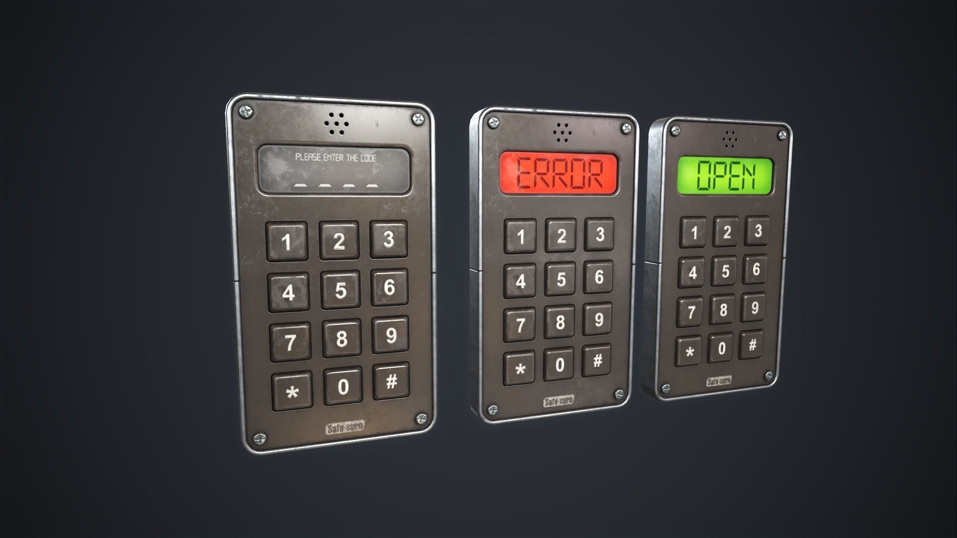 3D model Keypad Lock VR / AR / low-poly | CGTrader