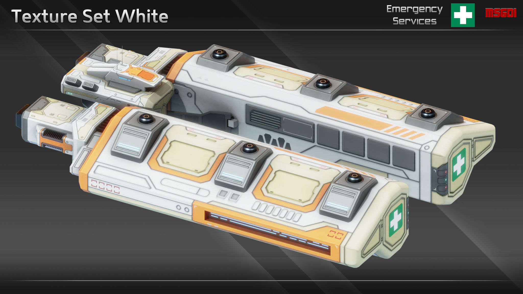 3D model Spaceship ES45 Hospital Ship VR / AR / low-poly | CGTrader