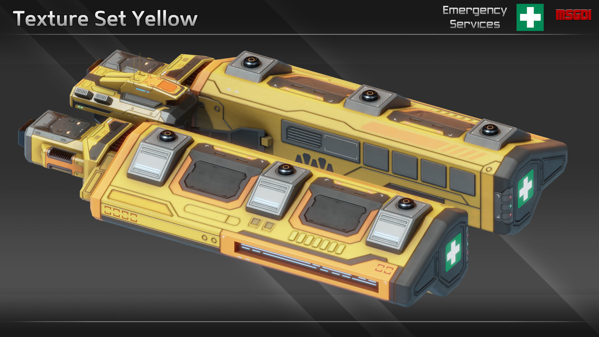 3D model Spaceship ES45 Hospital Ship VR / AR / low-poly | CGTrader