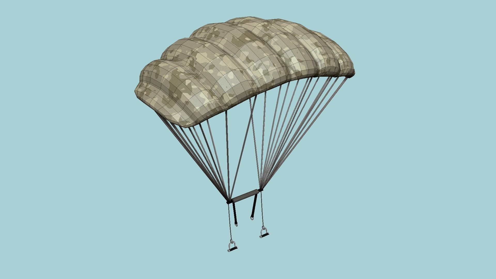 3D model Parachute A08 Desert Camouflage - Character Accessories Design VR / AR / low-poly ...