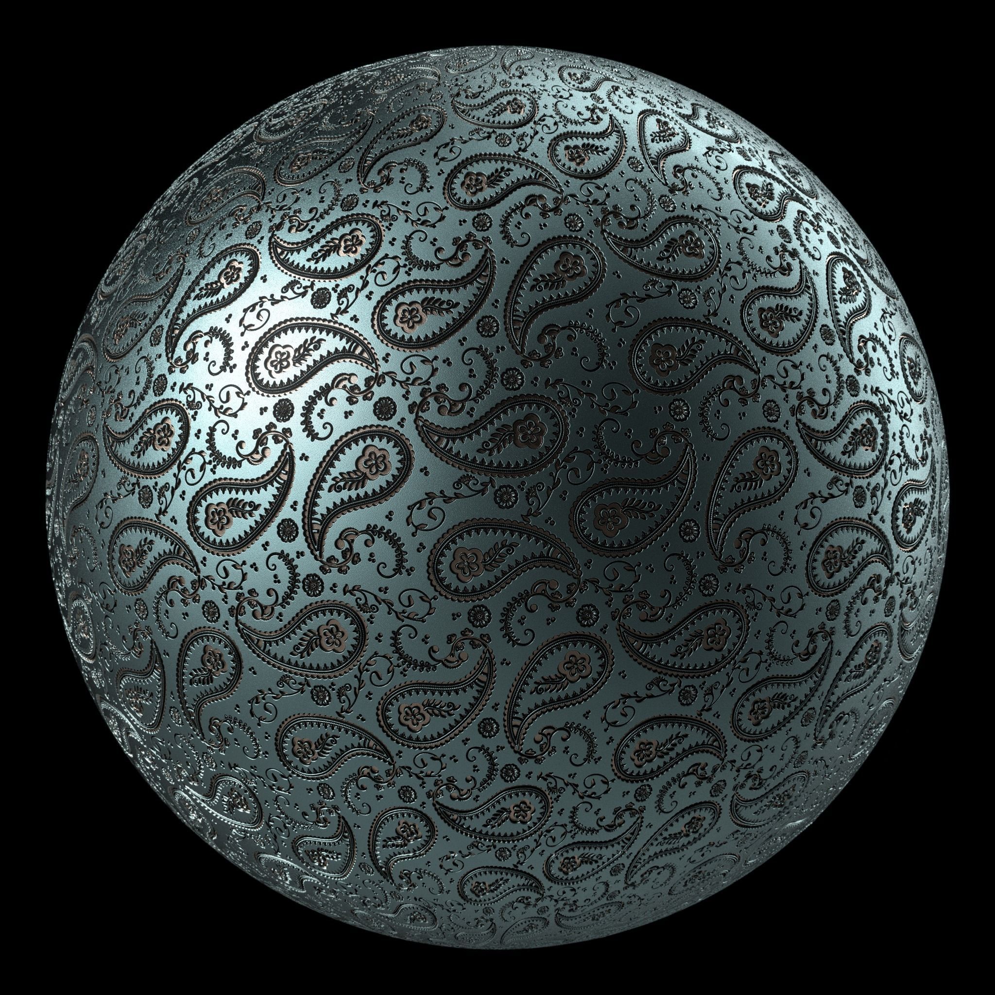 3D model Metal Materials 15- Ornament Metal panels Pbr 4k Seamless ...