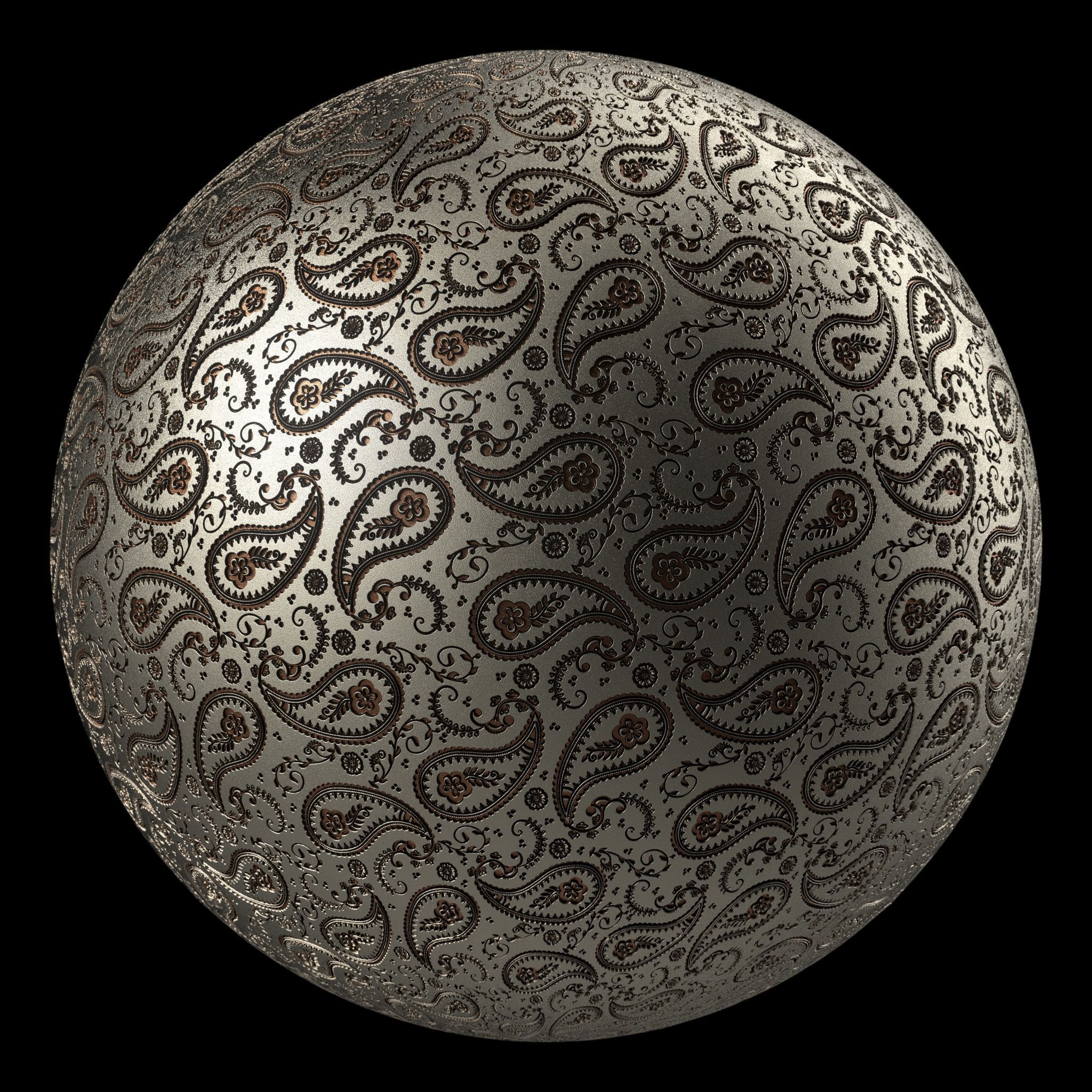 3D model Metal Materials 15- Ornament Metal panels Pbr 4k Seamless ...