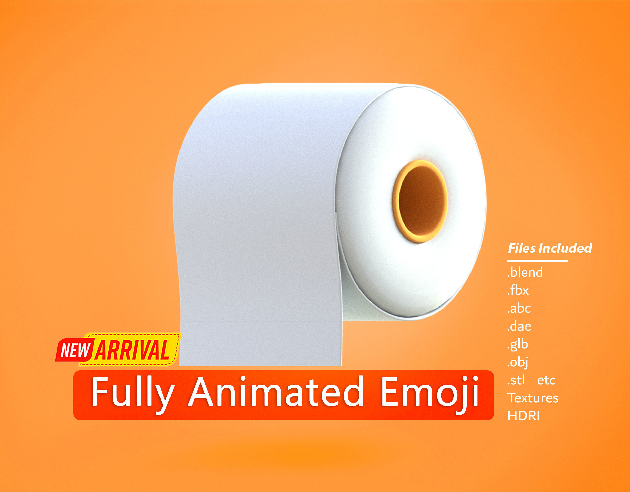 3D model Toilet Paper Roll Emoji new Animated VR / AR / low-poly | CGTrader