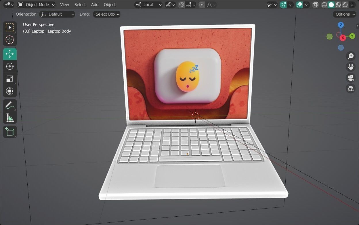 Laptop Emoji new Animated 3D model rigged | CGTrader