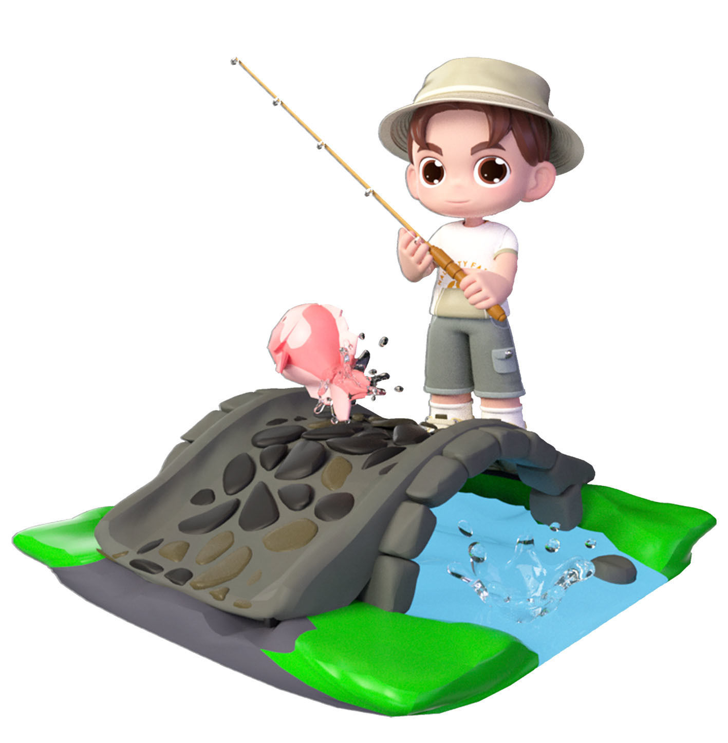C4D model - tourism outdoor cartoon characters 3D model | CGTrader