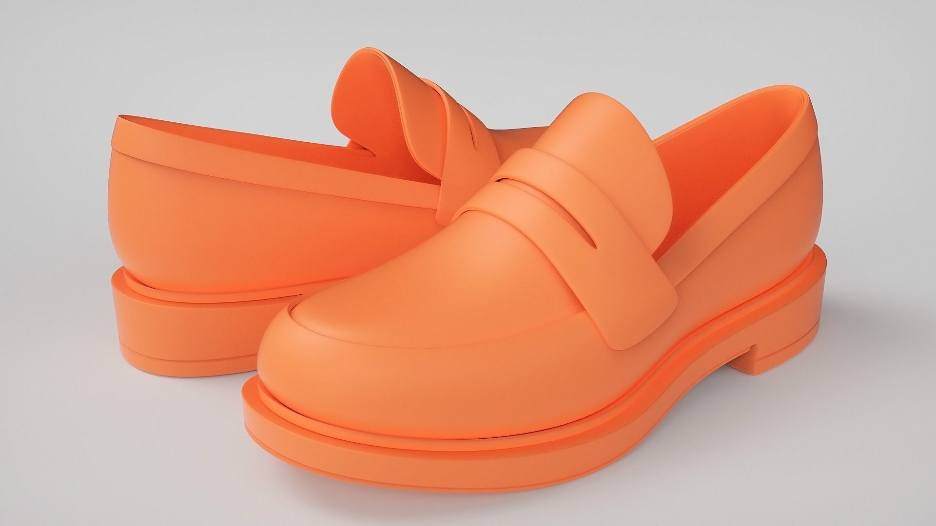 Beautiful Classic Anime School Girl Loafer Shoes 3D model | CGTrader