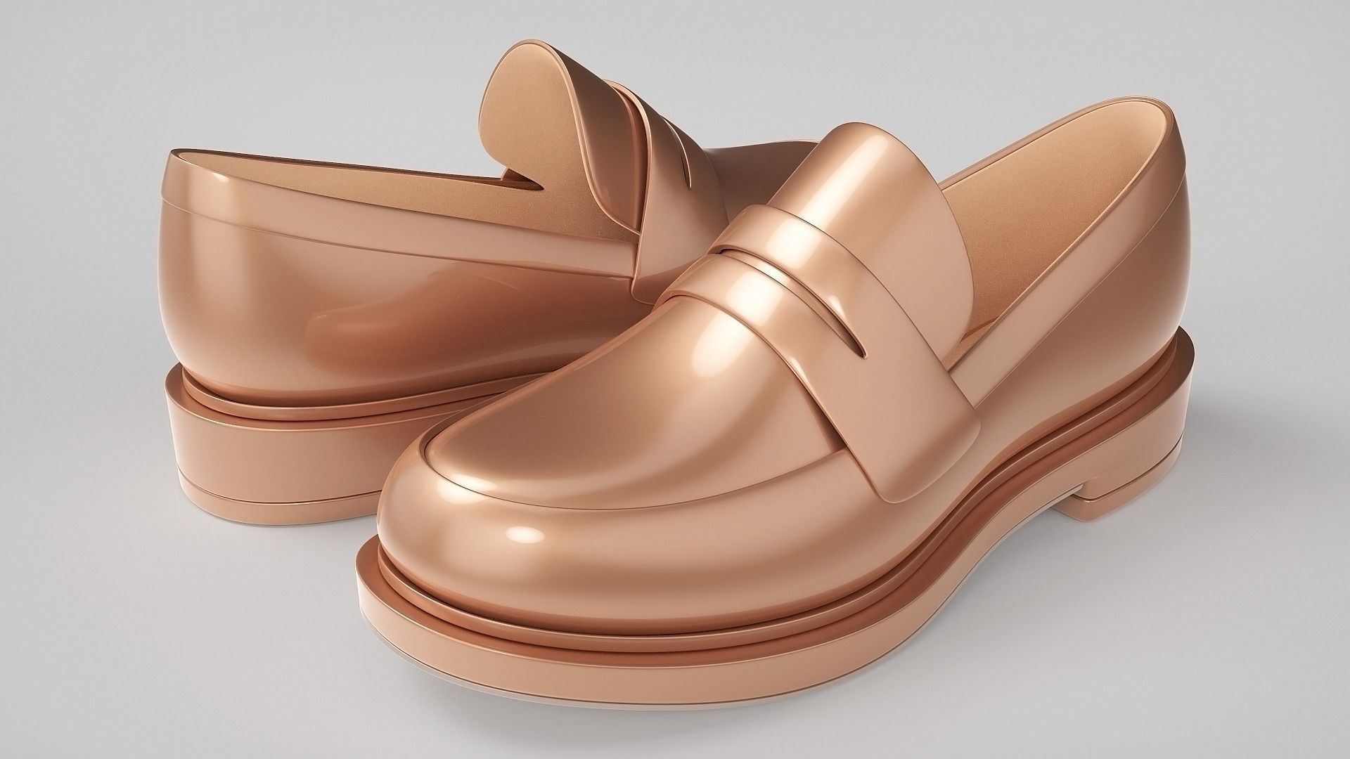 Beautiful Classic Anime School Girl Loafer Shoes 3D model | CGTrader