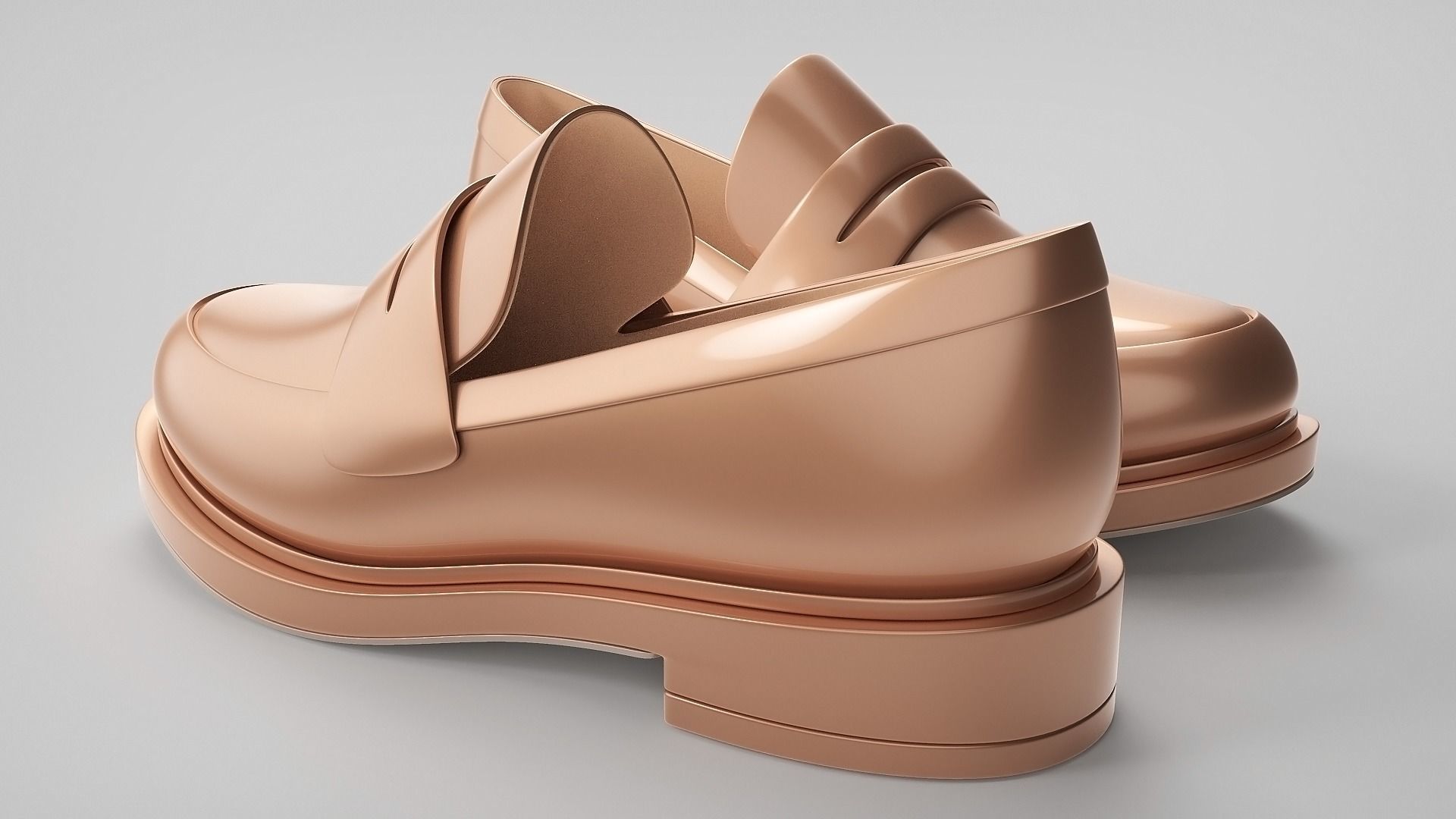 Beautiful Classic Anime School Girl Loafer Shoes 3D model | CGTrader