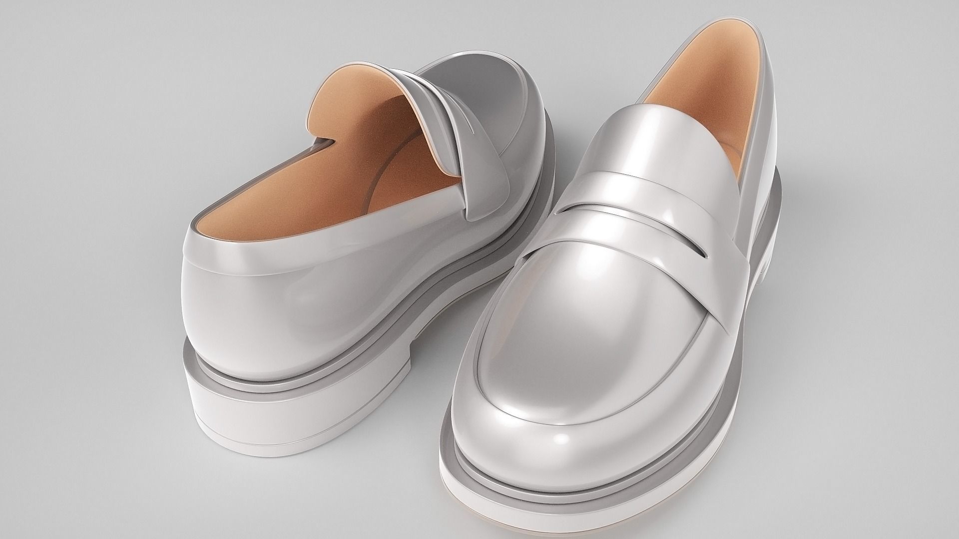 Beautiful Classic Anime School Girl Loafer Shoes 3D model | CGTrader