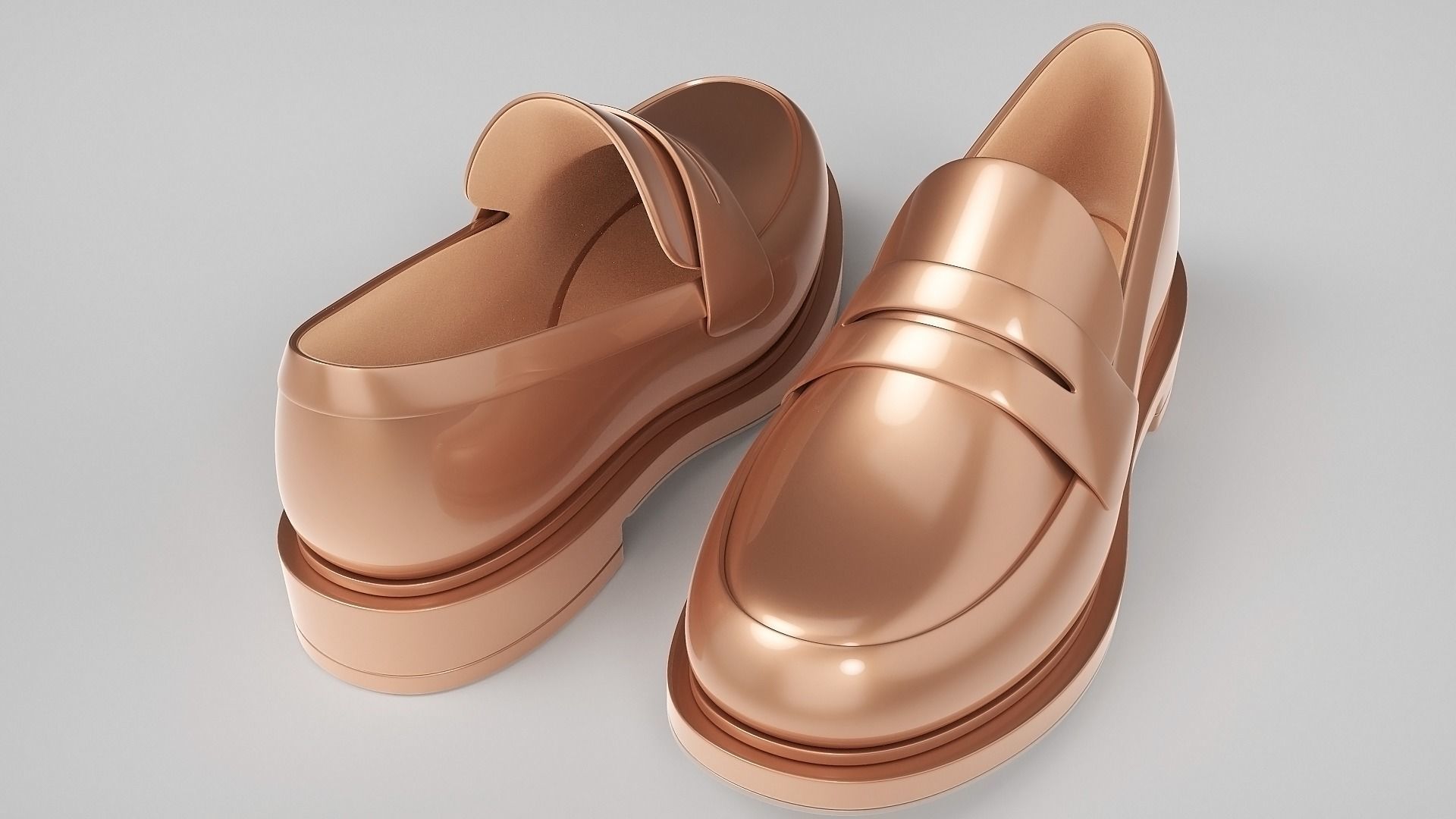 Beautiful Classic Anime School Girl Loafer Shoes 3D model | CGTrader