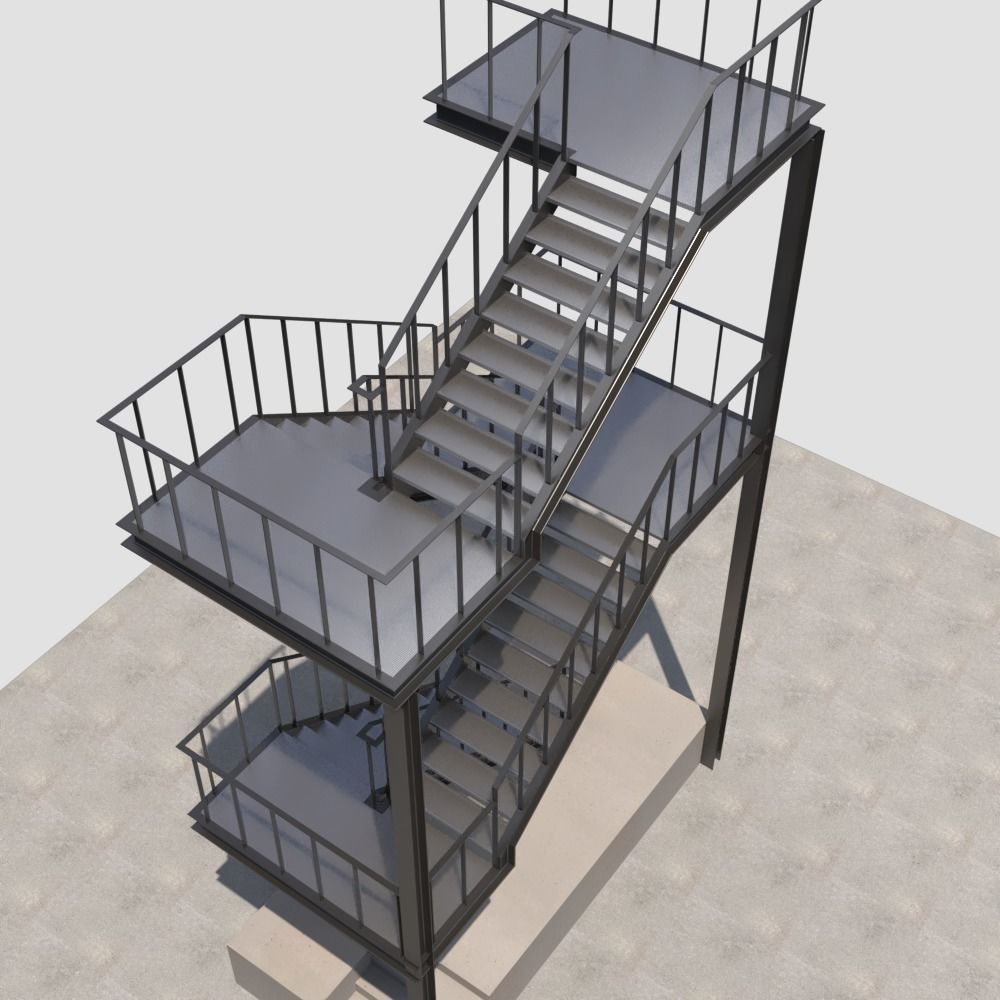 fire escape staircase free 3D model | CGTrader