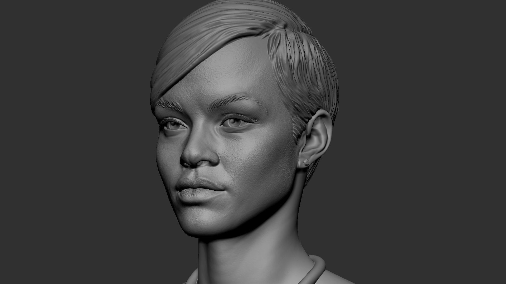Rihanna bust of woman 3D model 3D printable | CGTrader