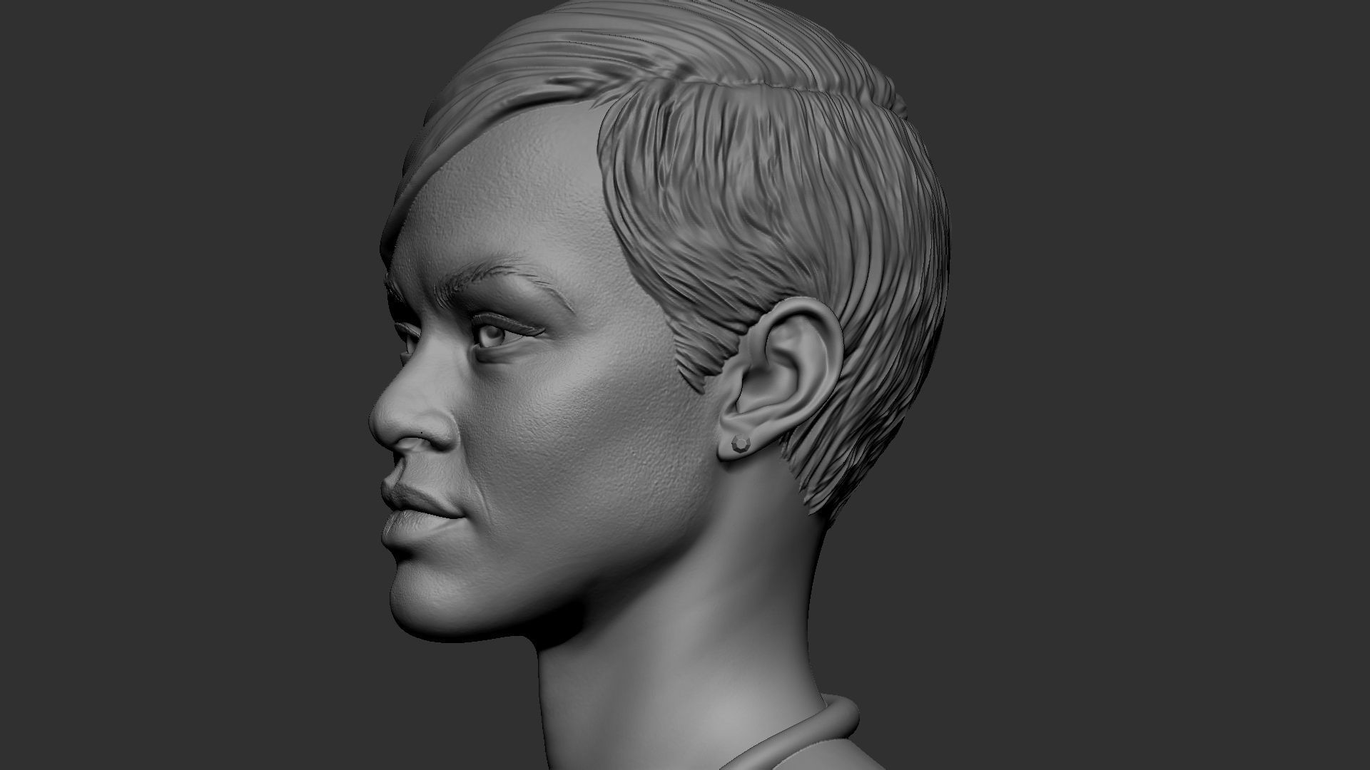 Rihanna bust of woman 3D model 3D printable | CGTrader