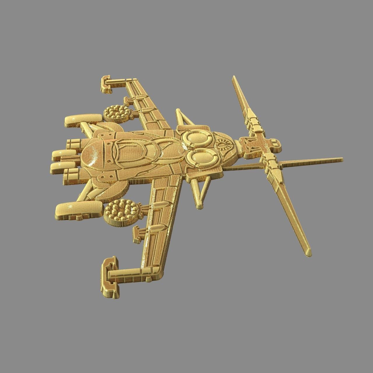 Helicopter MI-24 front view 3D model 3D printable | CGTrader
