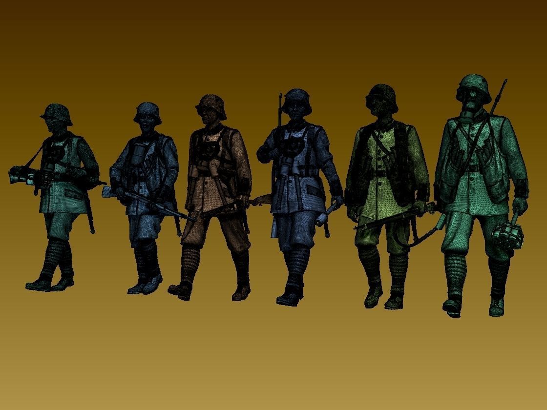 German soldiers ww1 3D model 3D printable | CGTrader