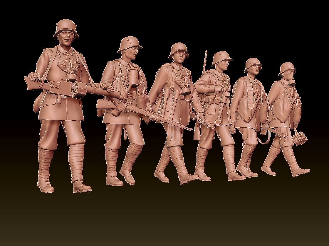 German soldiers ww1 3D model 3D printable | CGTrader