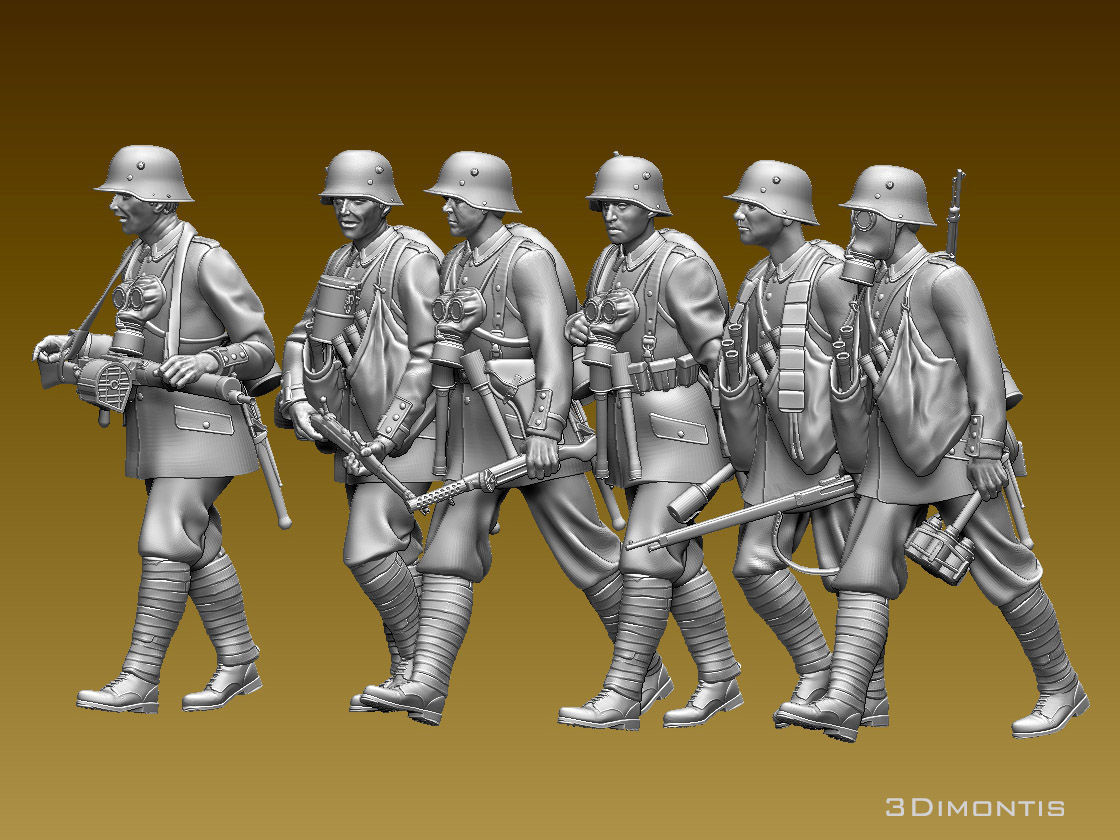 German soldiers ww1 3D model 3D printable | CGTrader