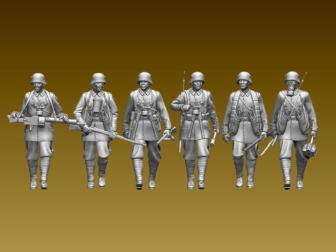 German soldiers ww1 3D model 3D printable | CGTrader