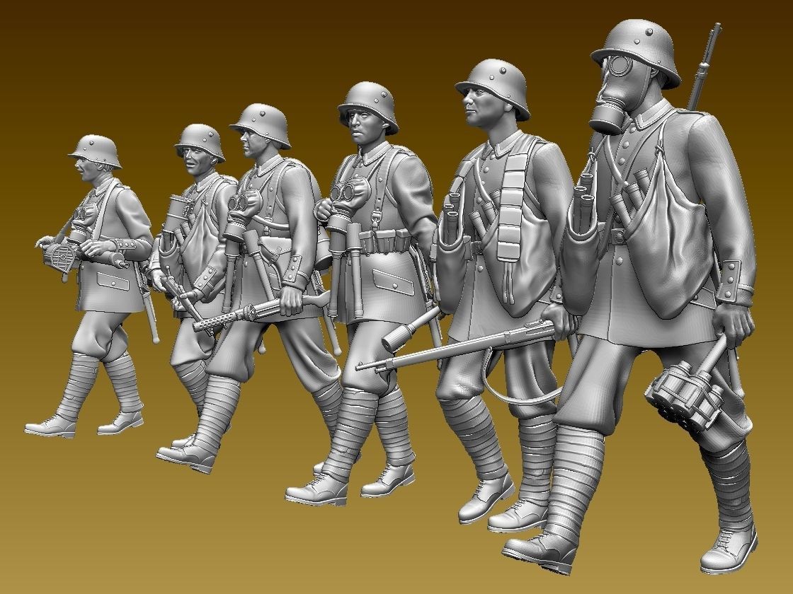 German soldiers ww1 3D model 3D printable | CGTrader