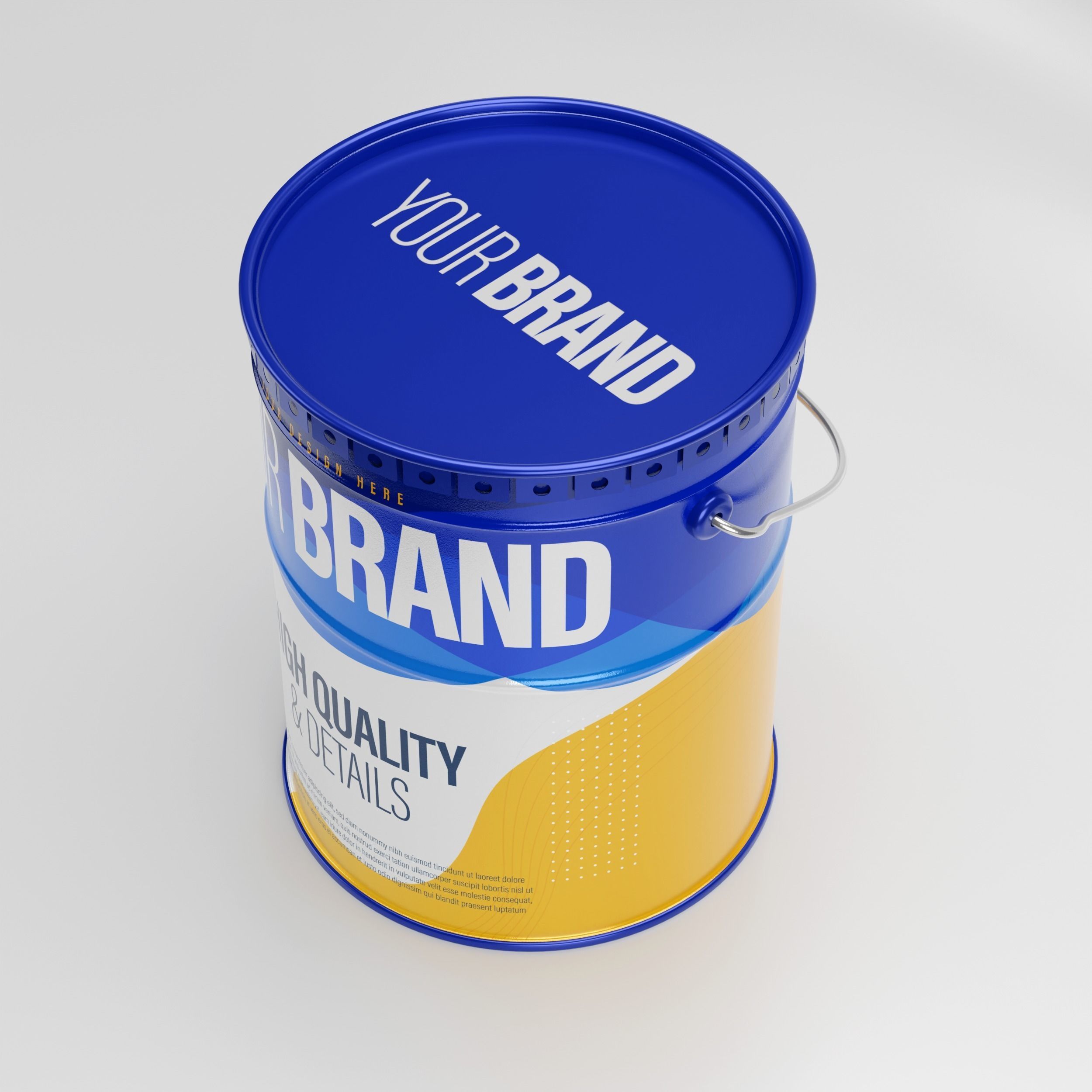 Metal Paint Bucket Packaging 3D model | CGTrader