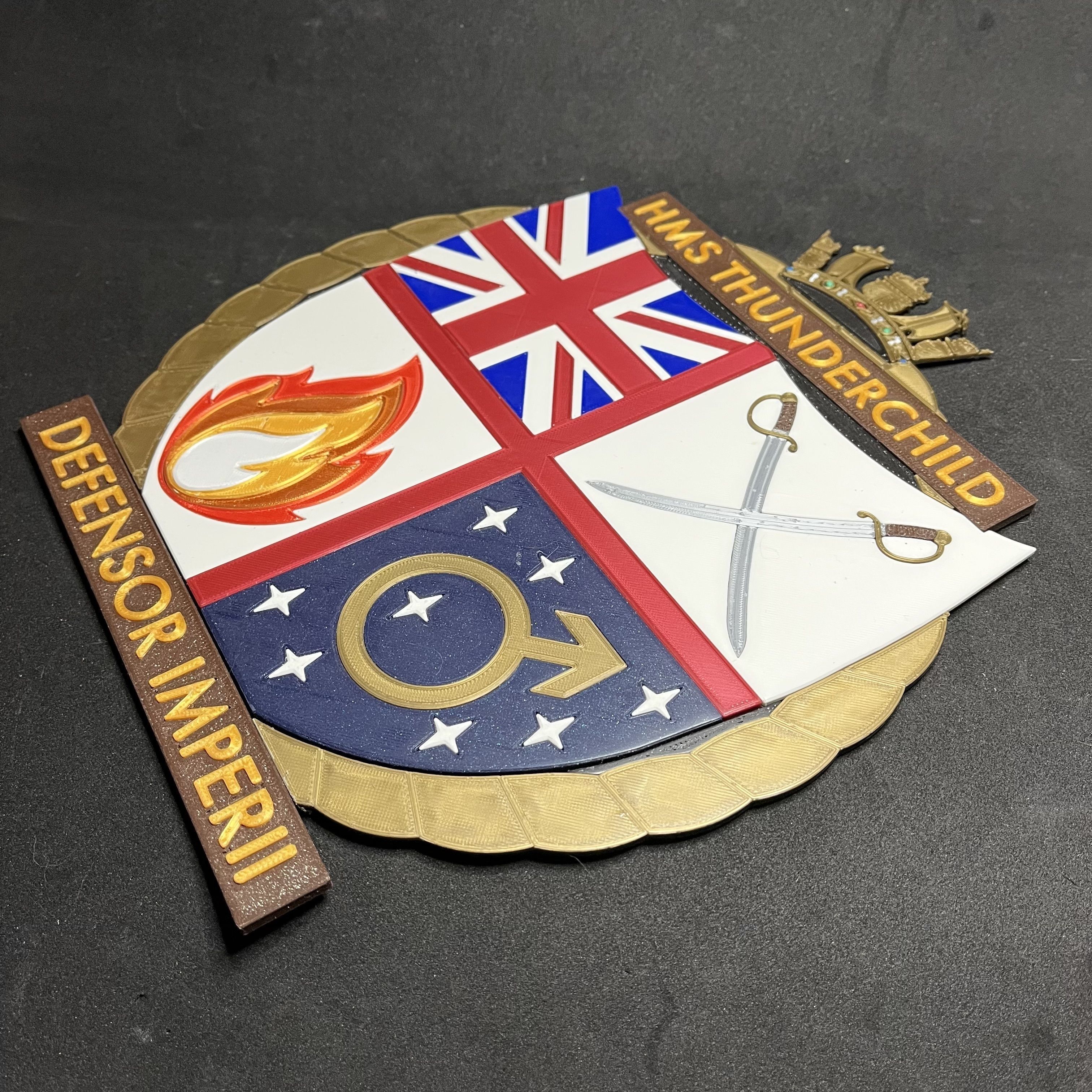 1987 HMS Thunderchild Ships Badge Wall Plaque 3D model 3D printable ...