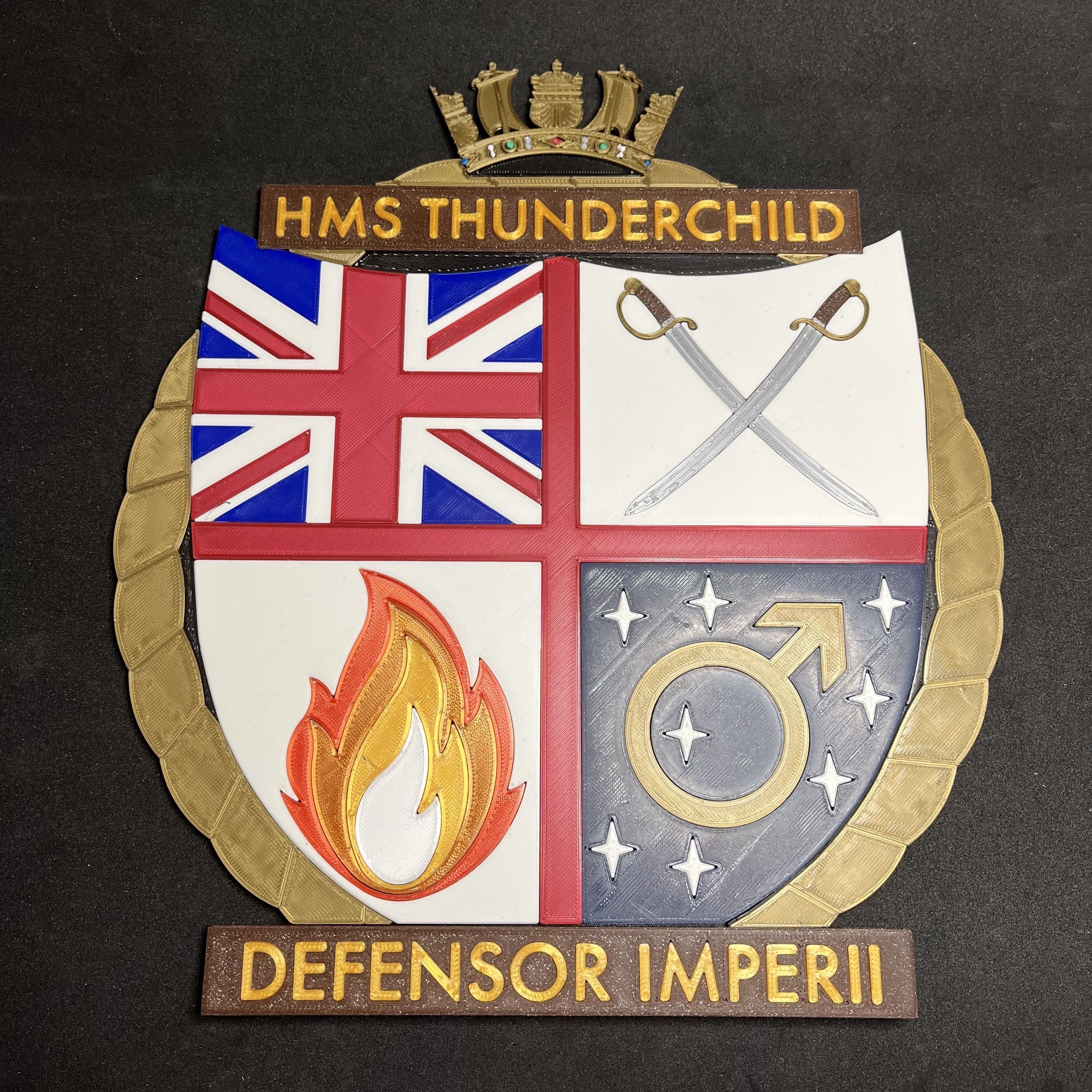 1987 HMS Thunderchild Ships Badge Wall Plaque 3D model 3D printable ...