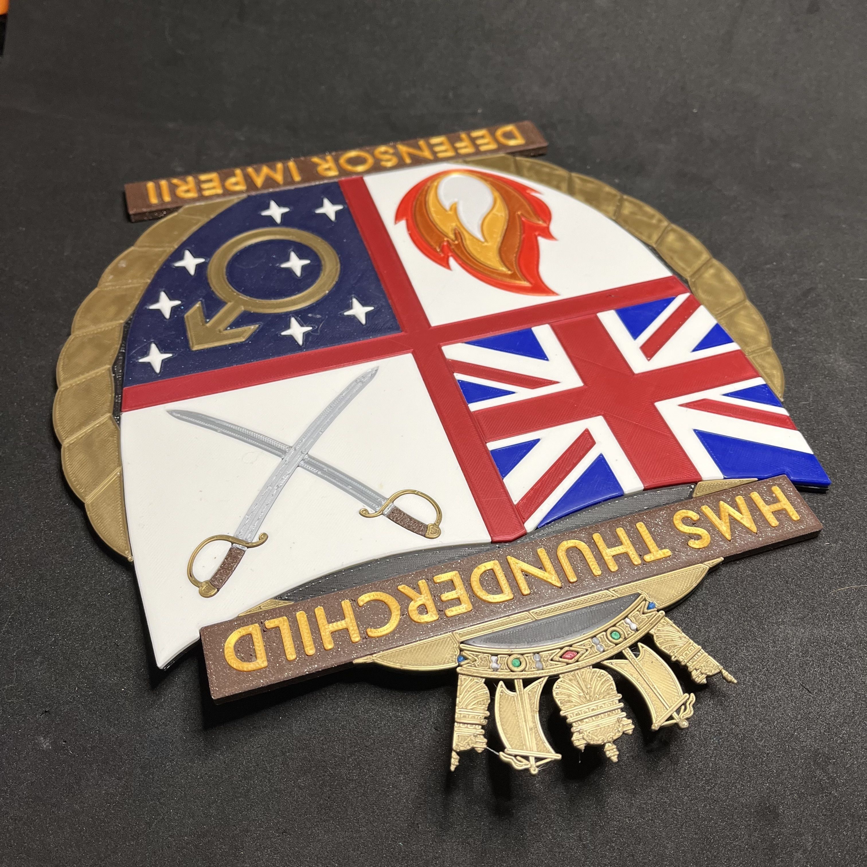 1987 HMS Thunderchild Ships Badge Wall Plaque 3D model 3D printable ...