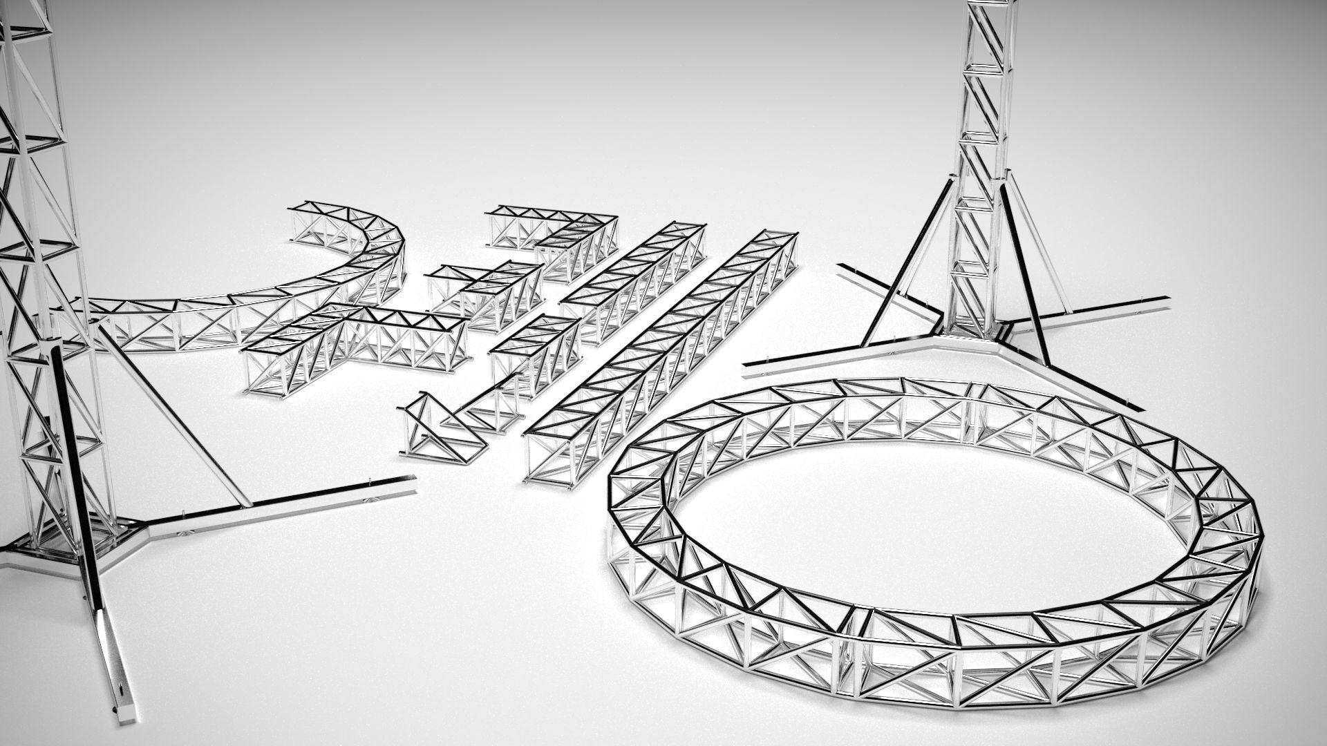 Stage Constructions Elements Concert Truss System 3D model | CGTrader
