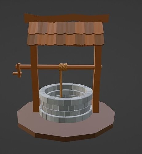 Waterwell wooden water well 3D model | CGTrader