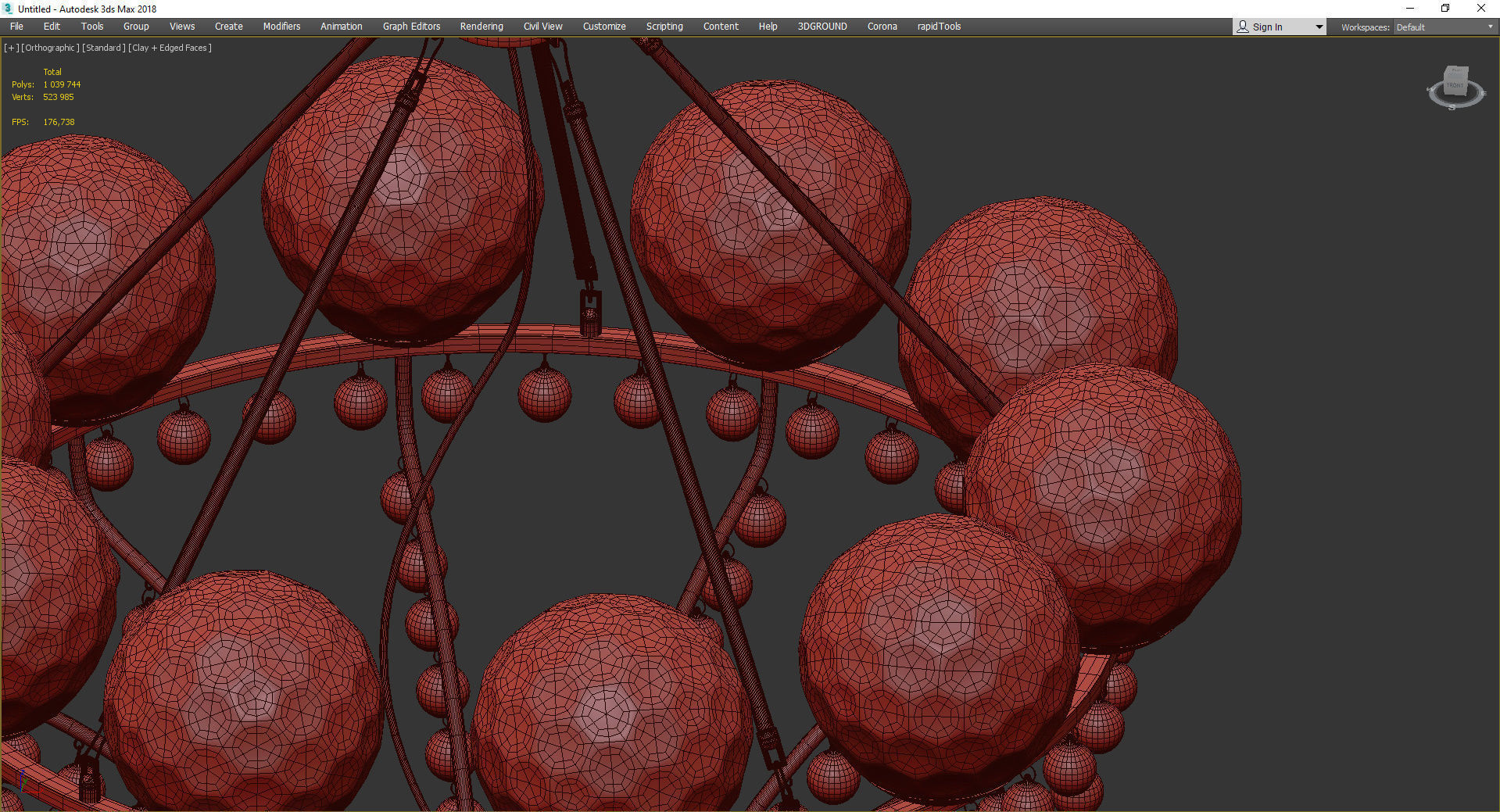 3D model Melaine Chandelier gold VR / AR / low-poly | CGTrader
